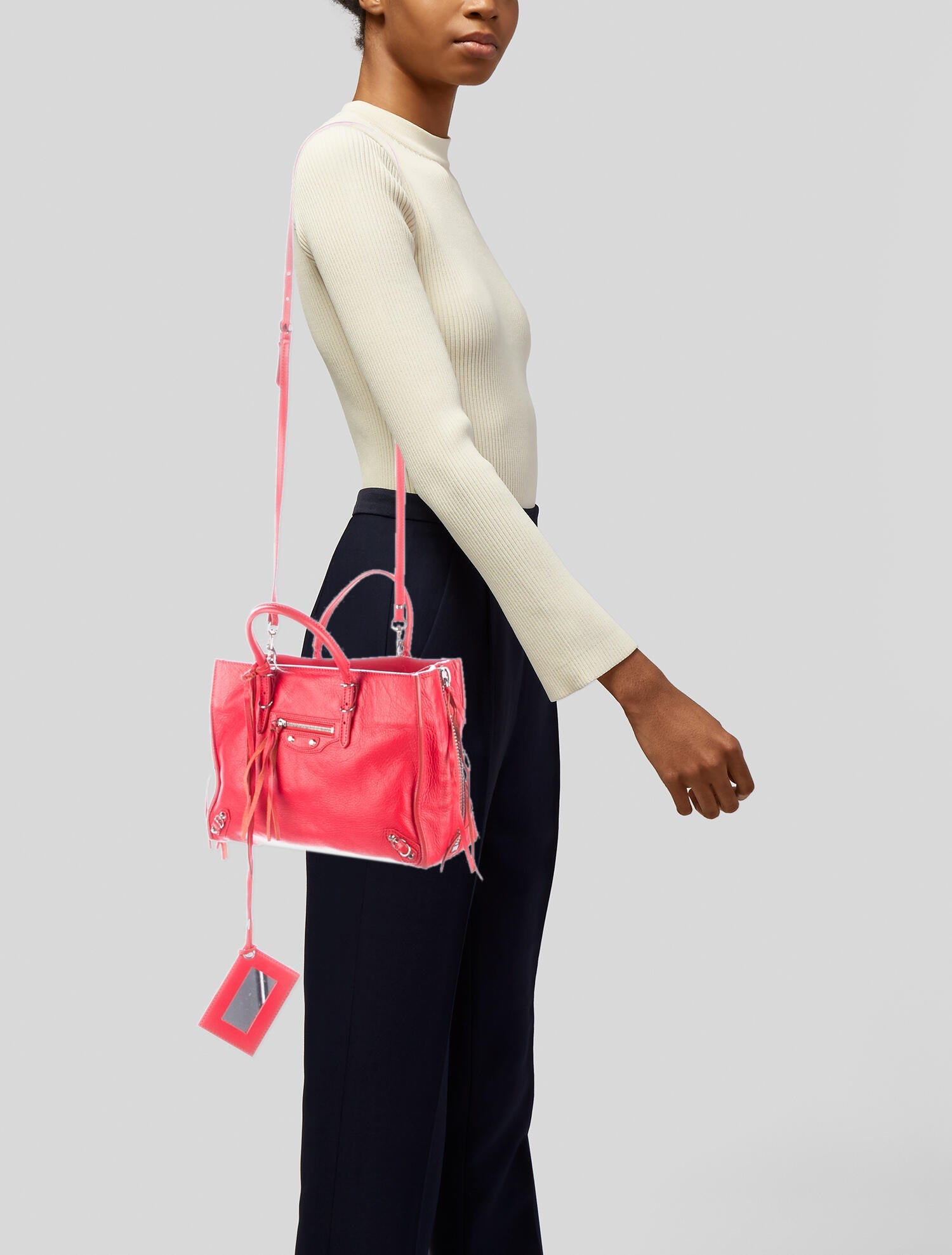 Balenciaga Mini Papier A6 Zip Around Tote - Red Handle Bags, Handbags ...