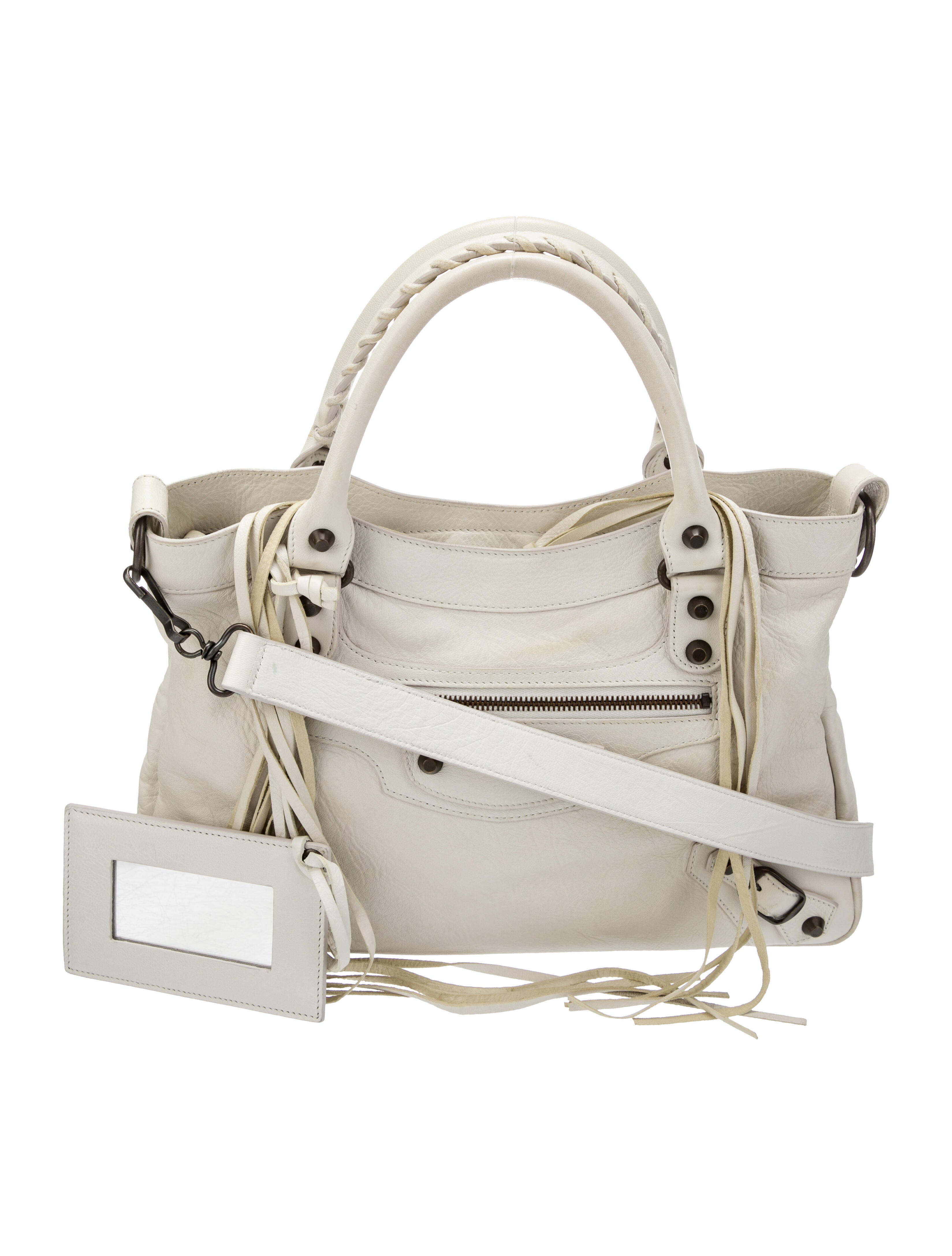 Balenciaga Motocross Classic Town Bag - White Handle Bags, Handbags ...