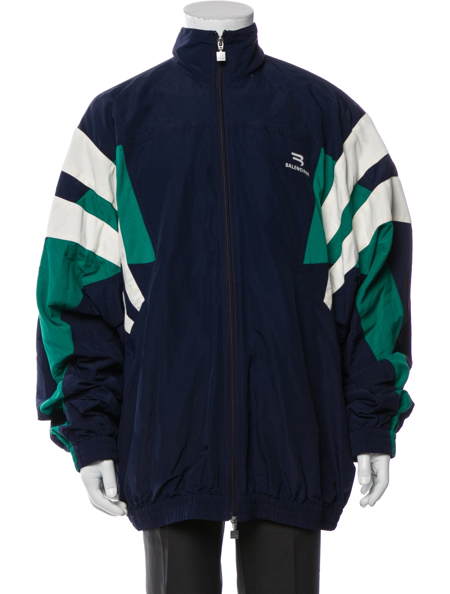 Balenciaga 2021 Colorblock Pattern Windbreaker - Blue Outerwear ...