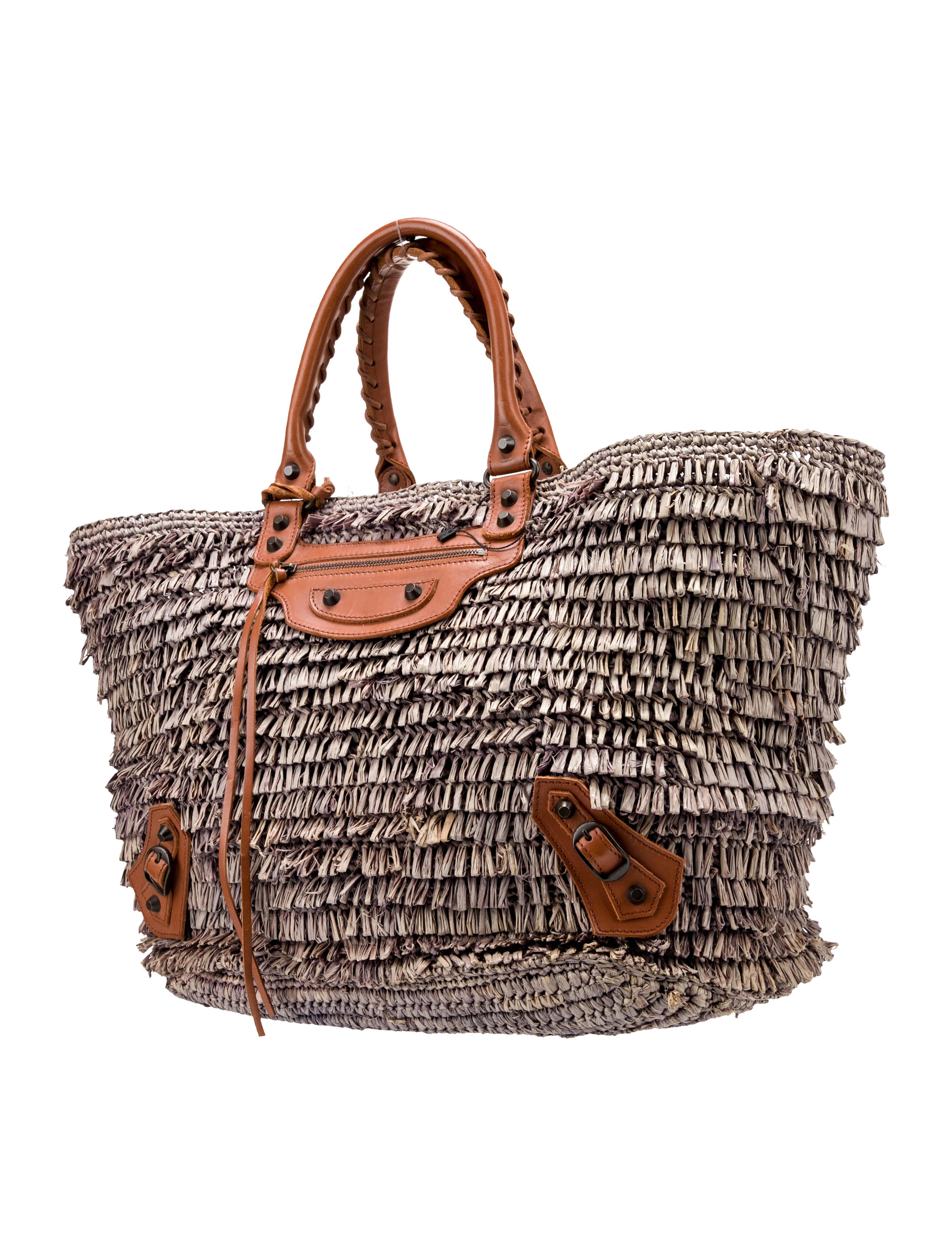 Balenciaga Large Raffia Panier Tote - Neutrals Totes, Handbags ...