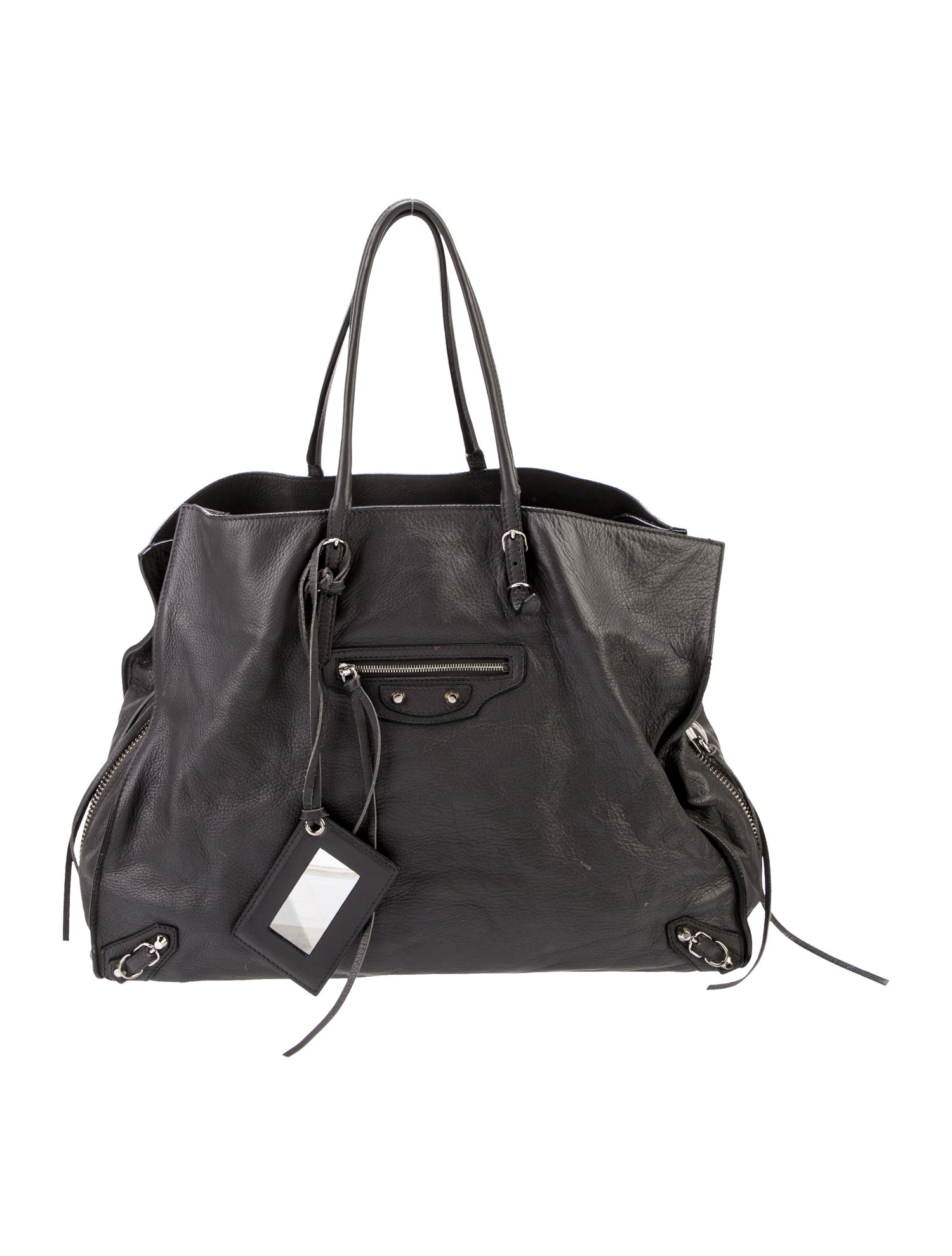 Polène Leather Cyme Tote Bag - Black Totes, Handbags - WPLNE21377 | The ...