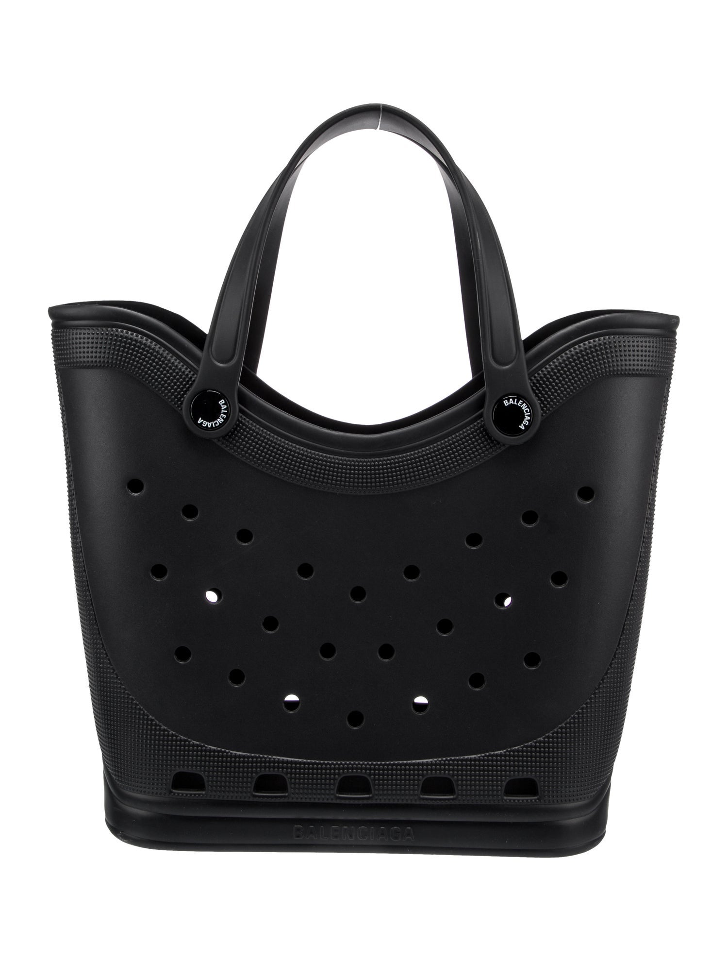 Balenciaga x Crocs Perforated Rubber Large Tote - Black Totes, Handbags ...