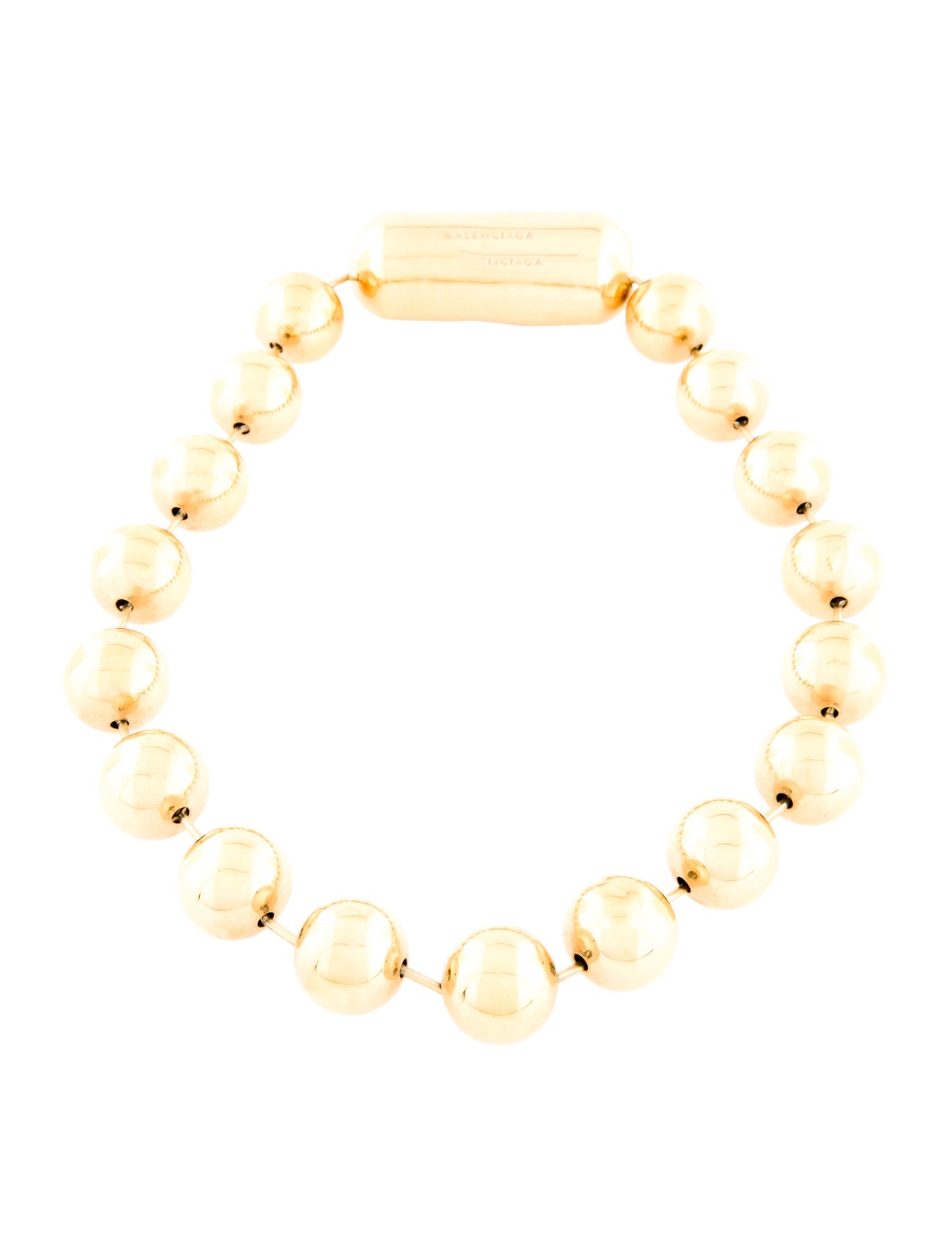 Balenciaga Ball Chain Necklace - Gold-Tone Metal Chain, Necklaces ...