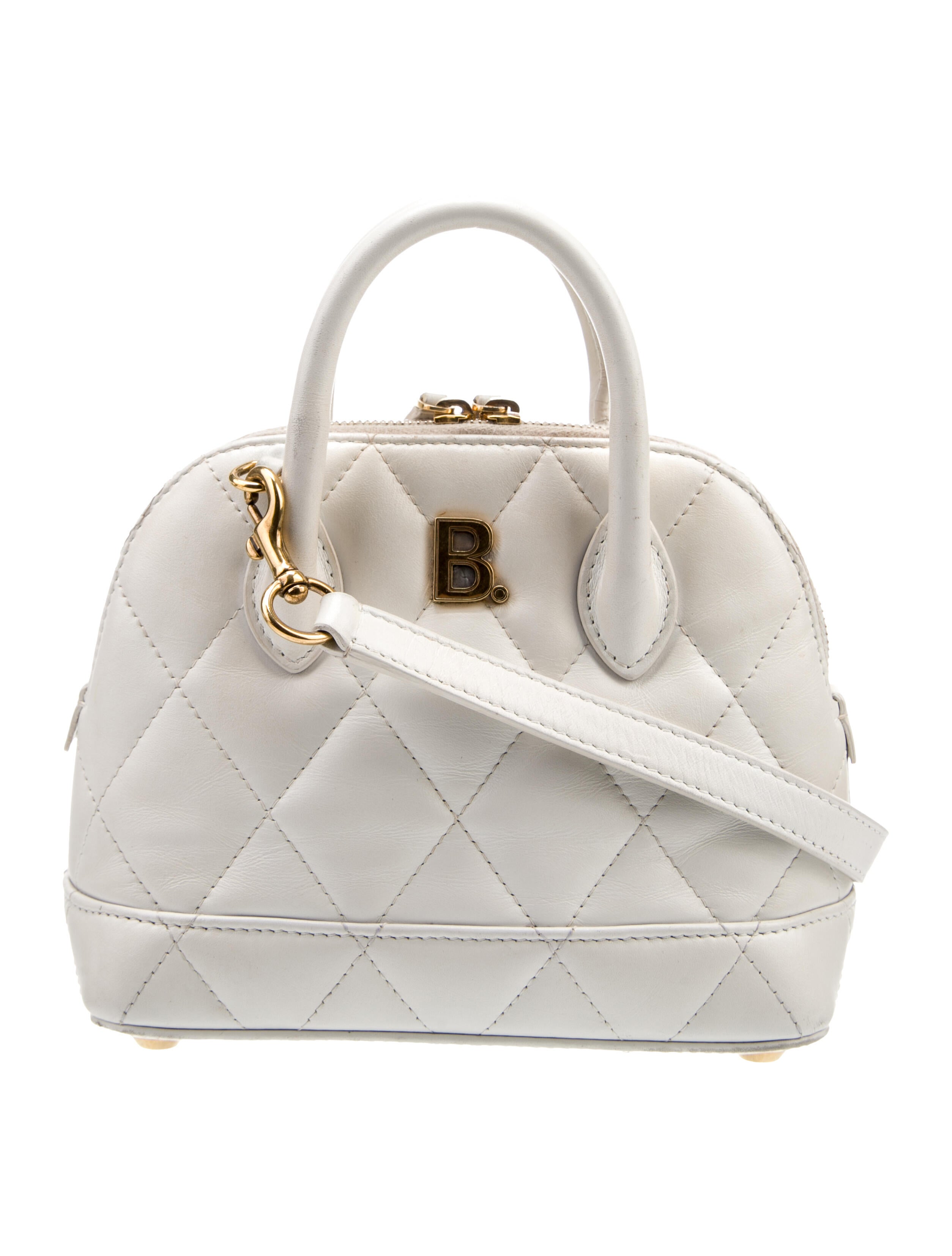 Balenciaga Quilted Villes XXS Top Handle Bag - White Handle Bags ...