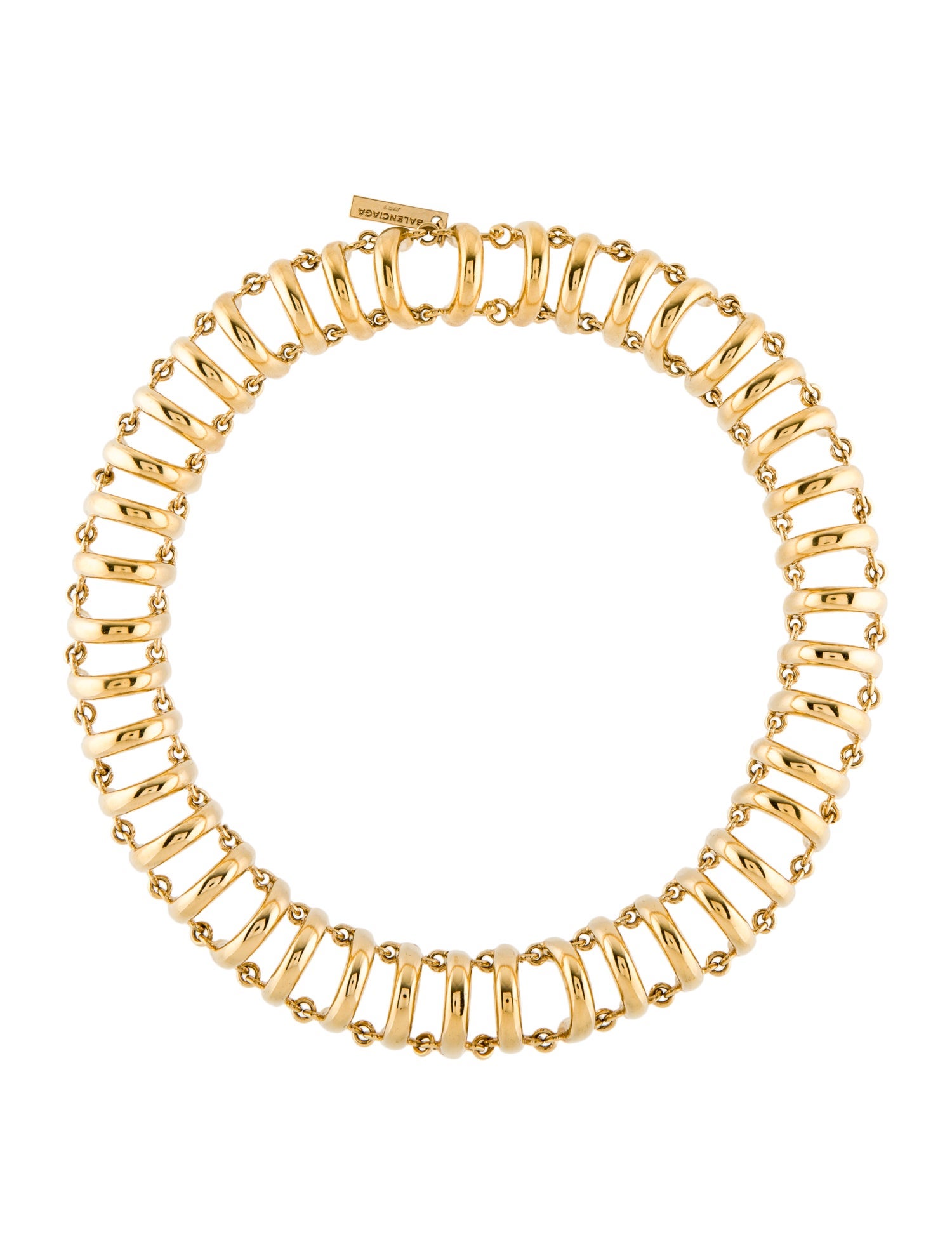Balenciaga Chain Track Necklace - Gold-Tone Metal Chain, Necklaces ...