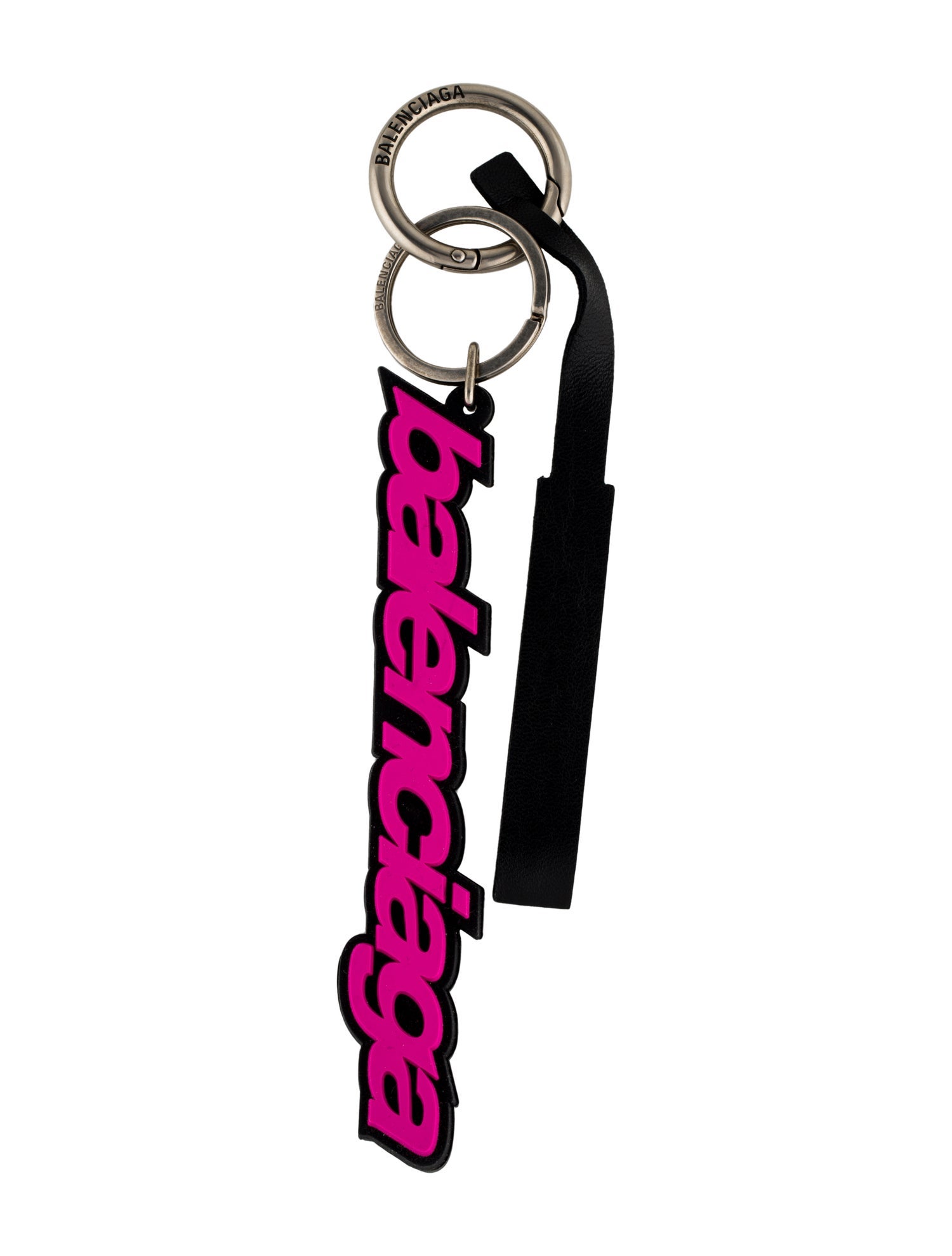 Balenciaga Rubber Logo Keychain - Pink Keychains, Accessories ...