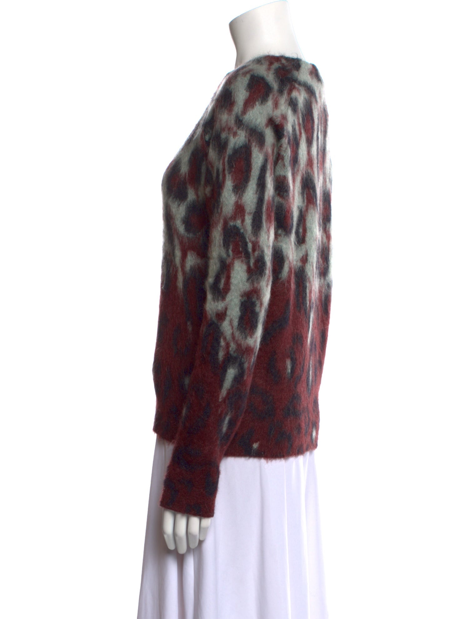 Farm Rio Animal Print Crew Neck Sweater - Brown Knitwear, Clothing ...