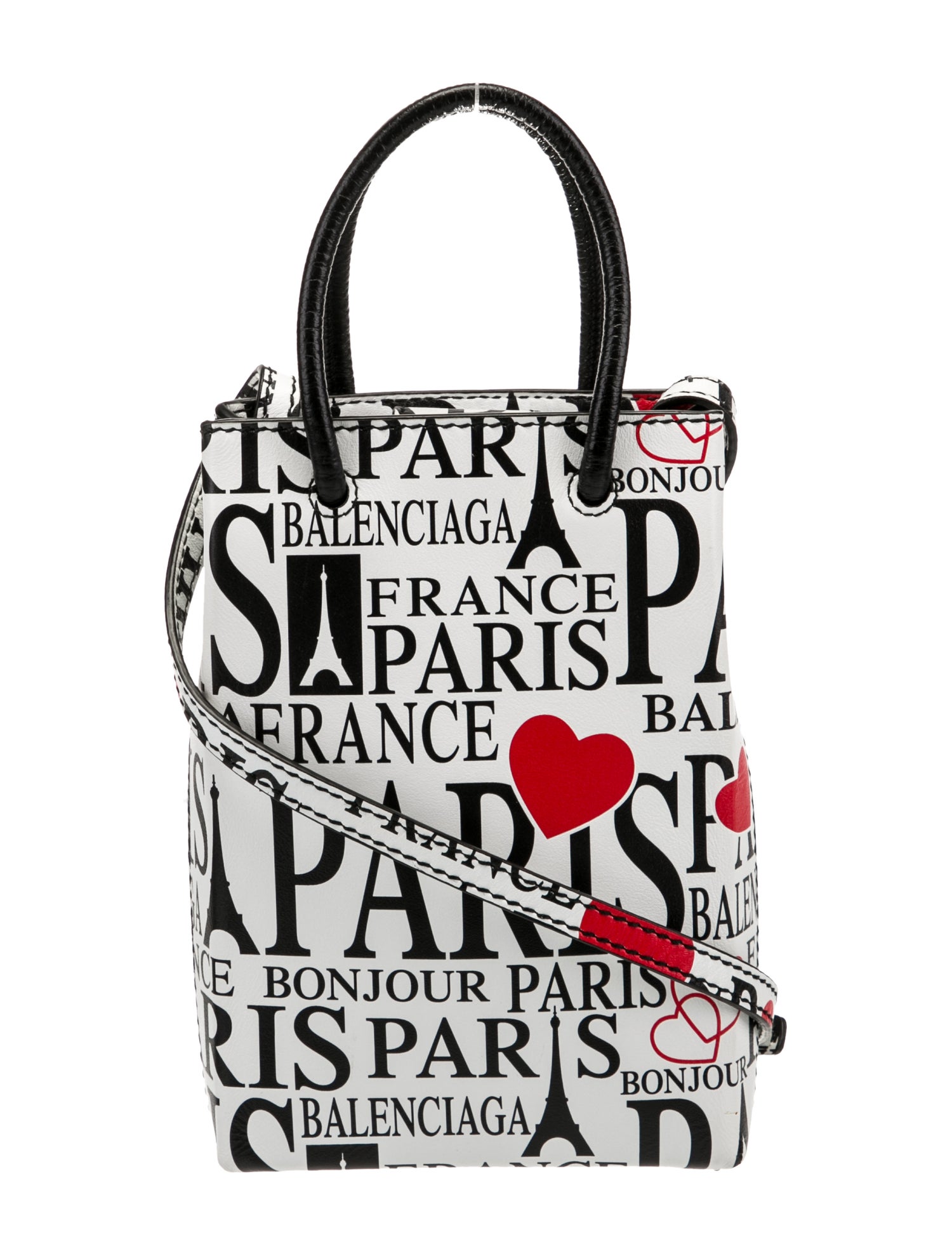 Balenciaga Bonjour Paris XXS Shopper - White Crossbody Bags, Handbags ...