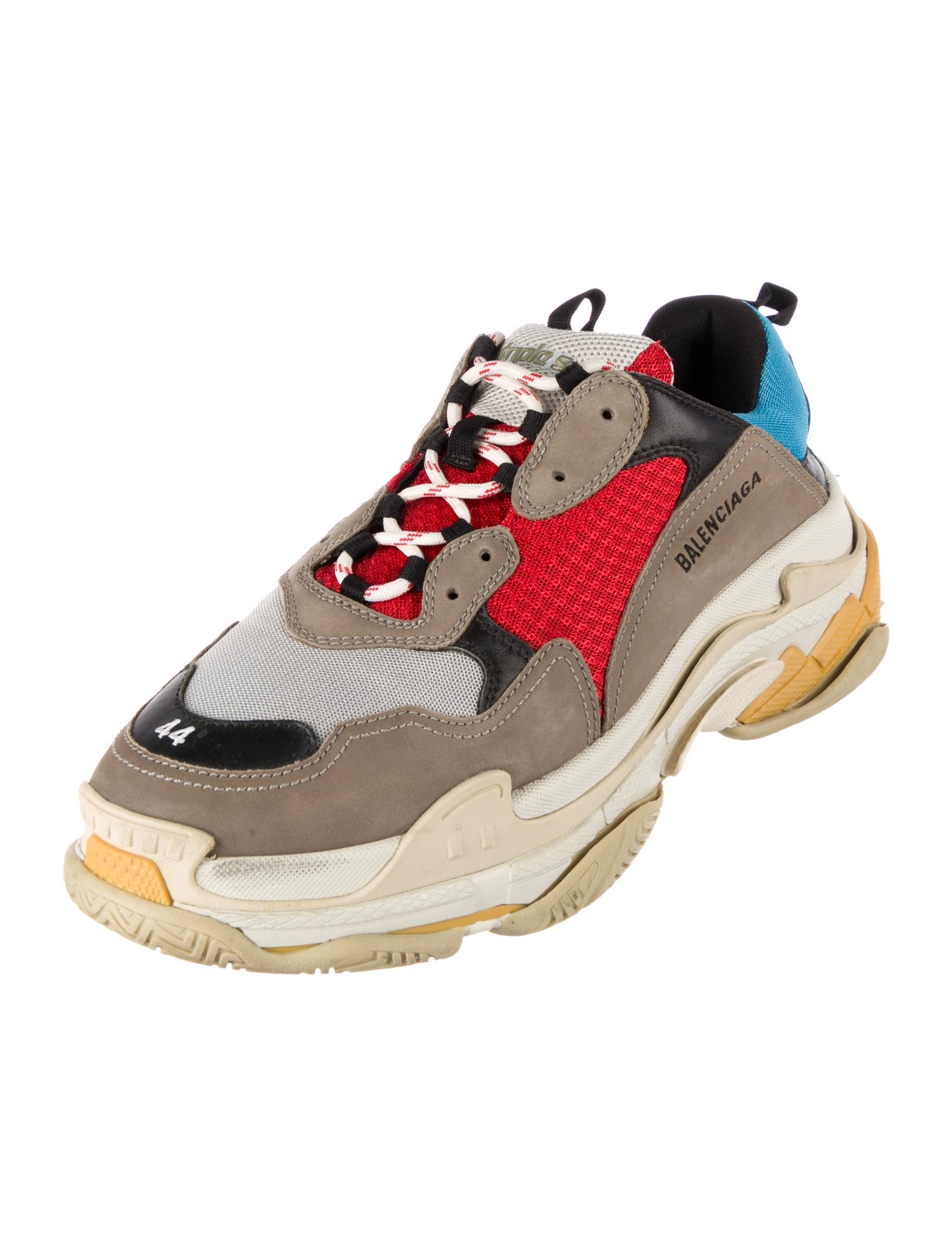 Balenciaga Colorblock Pattern Chunky Sneakers - Blue Sneakers, Shoes ...