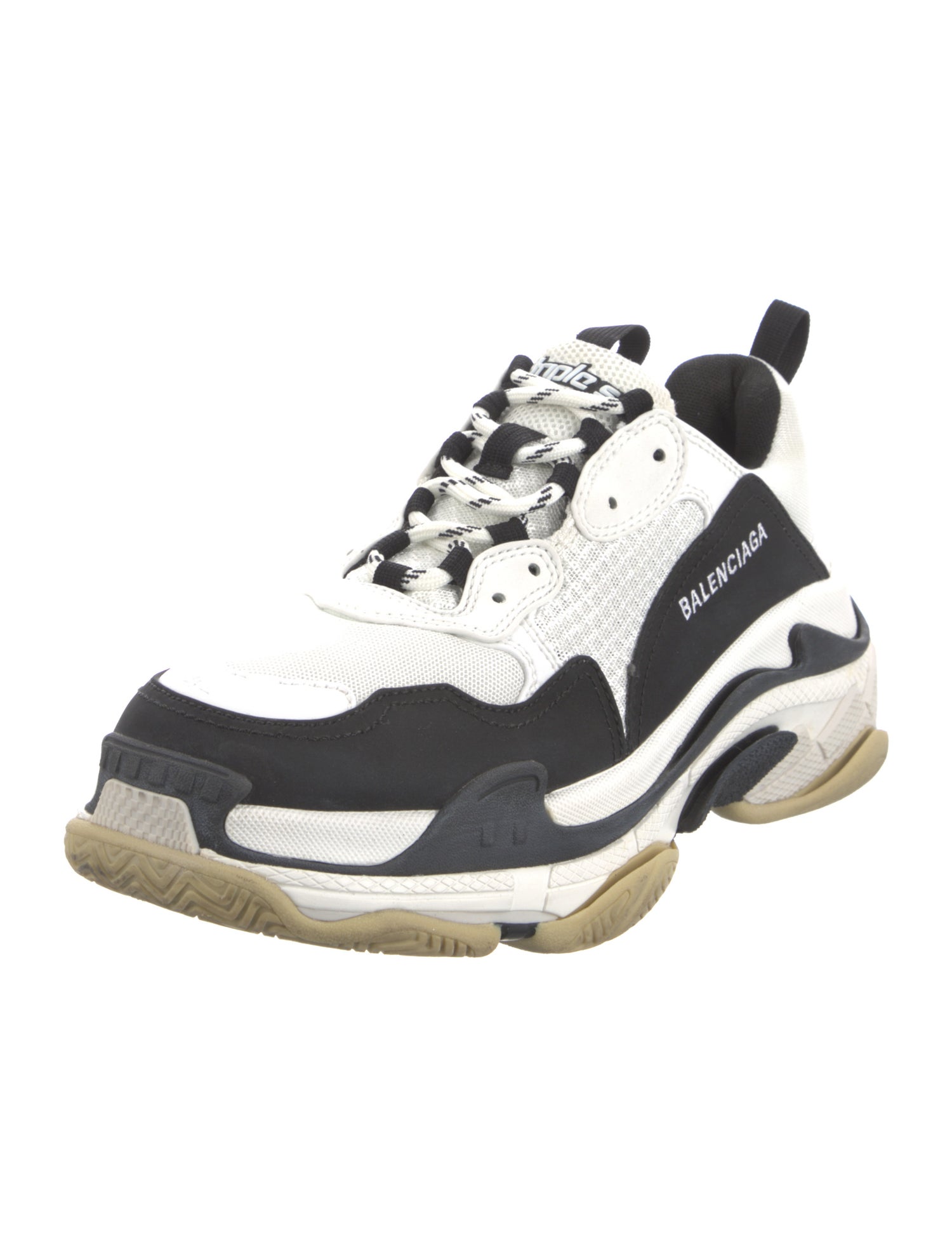 Balenciaga Colorblock Pattern Embroidered Accent Chunky Sneakers ...