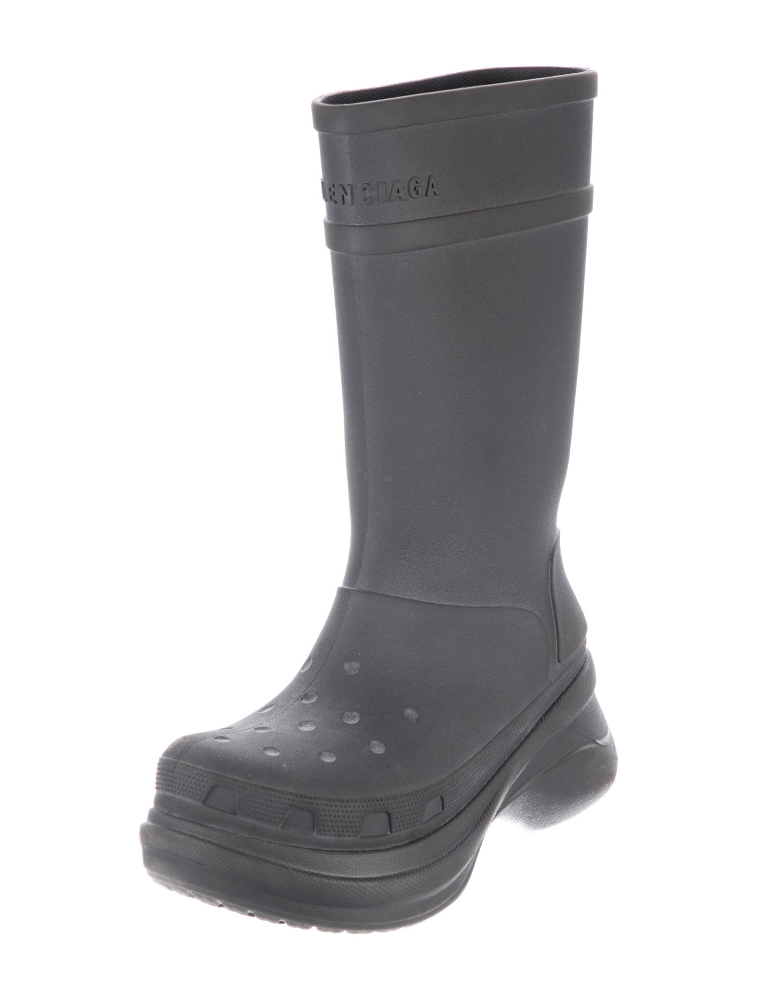 Balenciaga x Crocs Rubber Rain Boots - Grey Boots, Shoes - BAL277651 ...