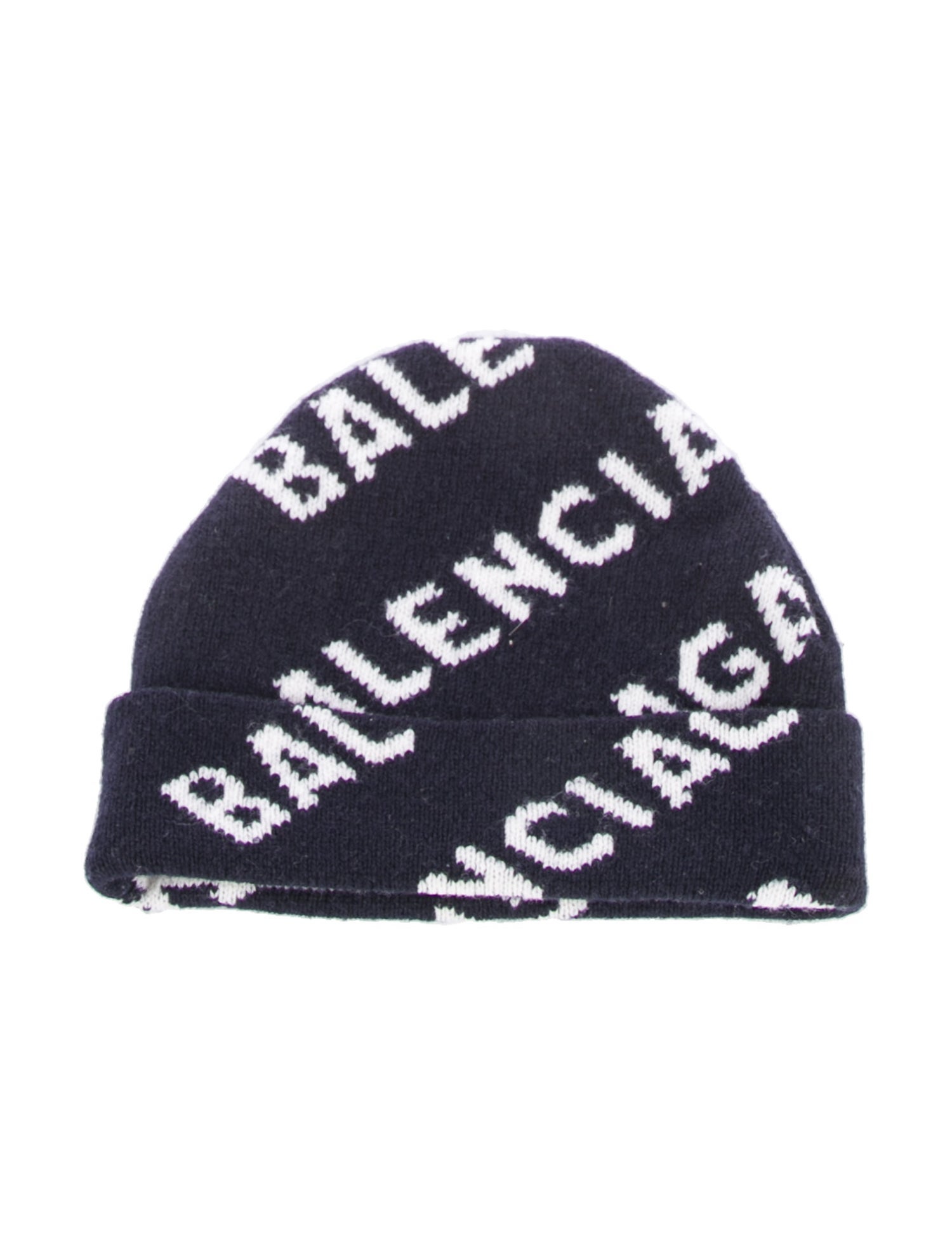 Balenciaga Wool Reversable Logo Beanie - Black Hats, Accessories ...