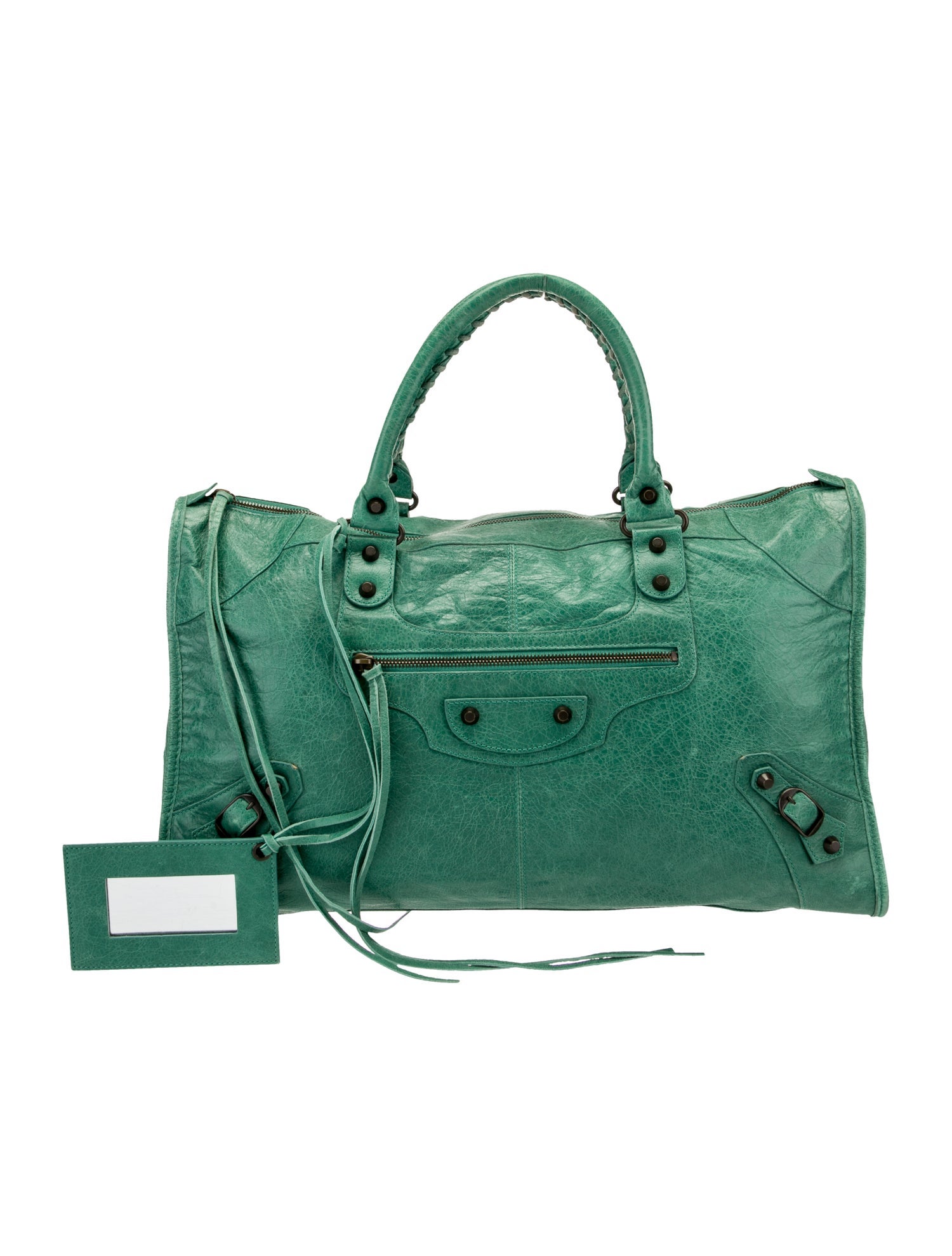 Balenciaga Motocross Classic Work Bag - Green Handle Bags, Handbags ...