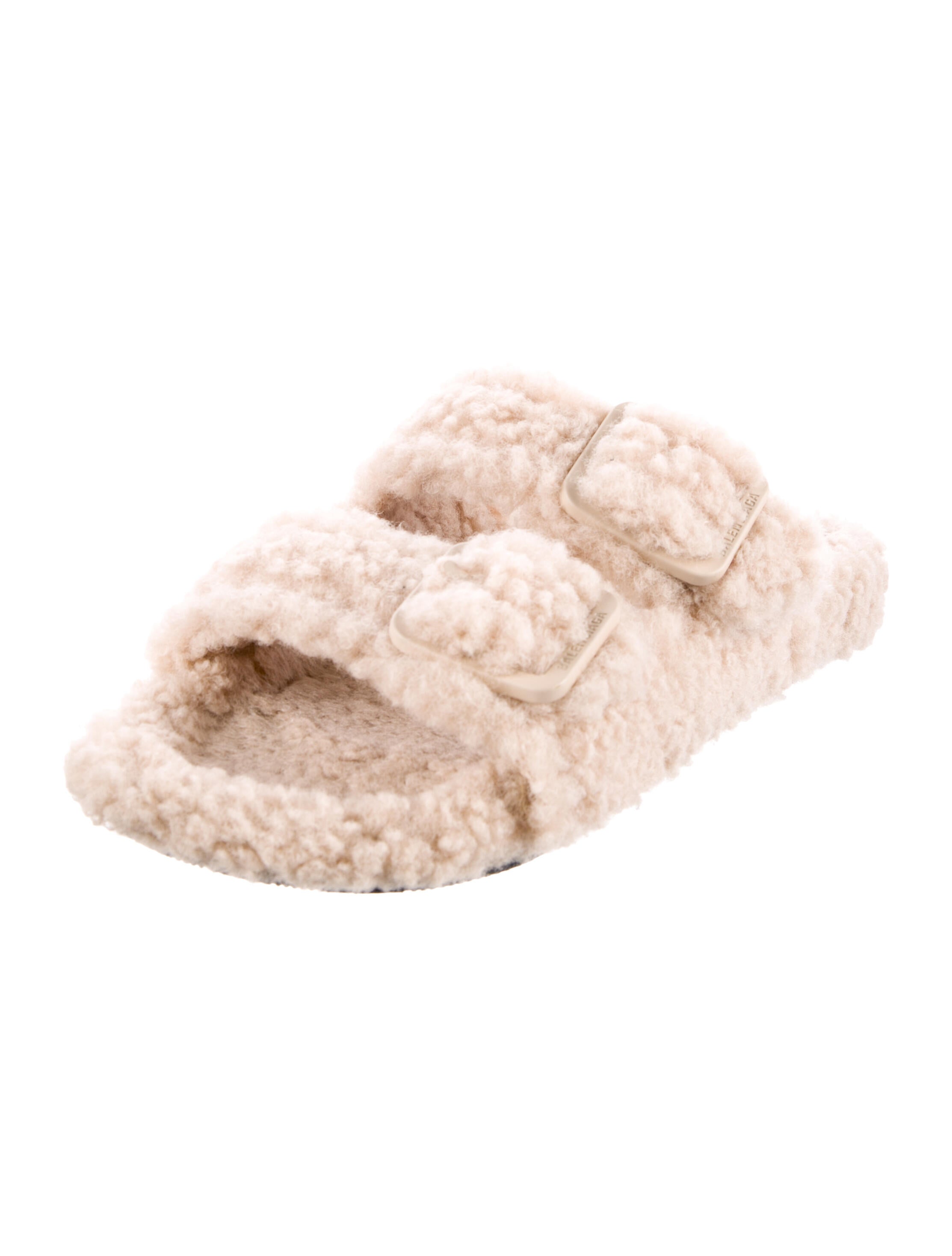 Hermès Shearling Animal Print Slides - Neutrals Sandals, Shoes ...
