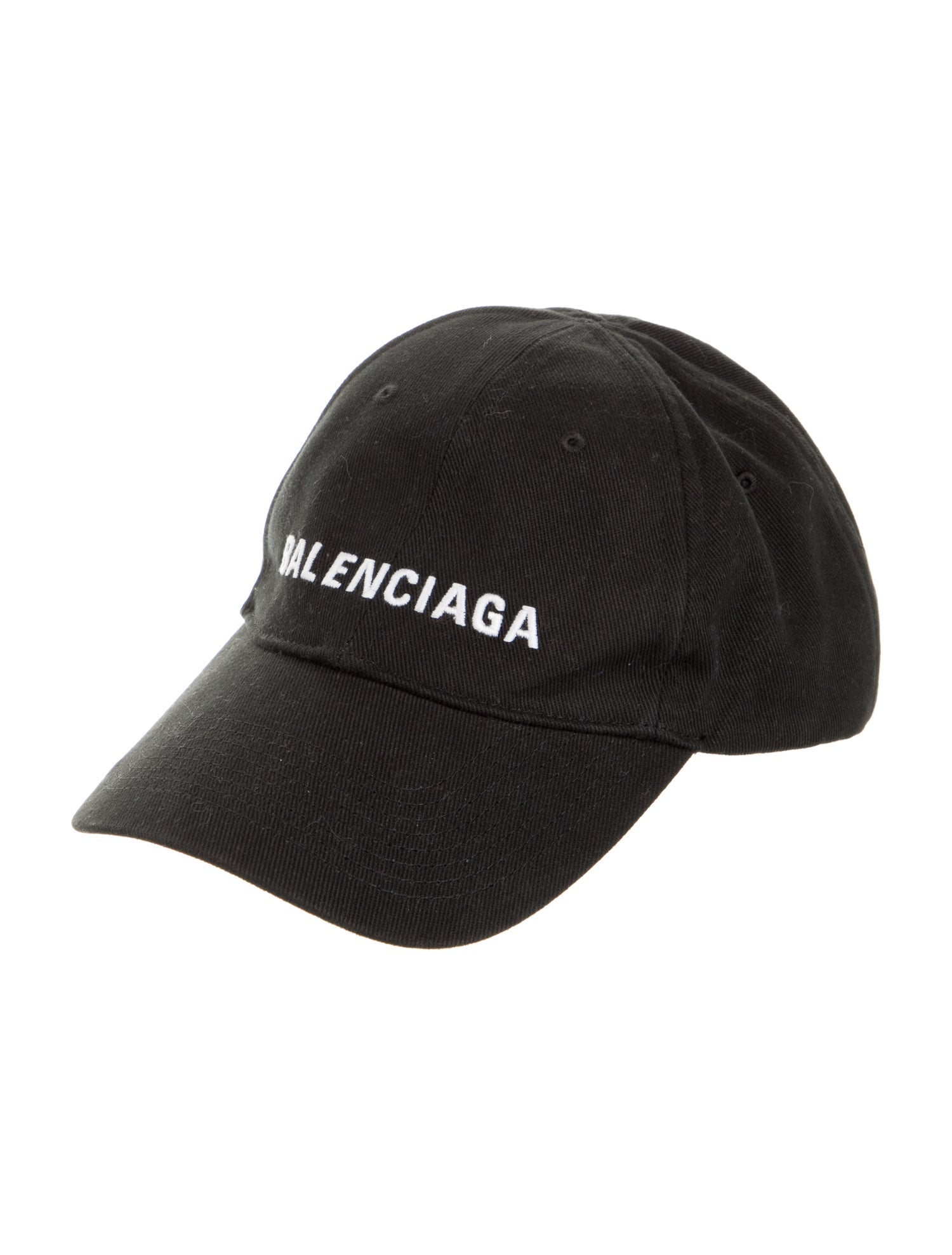 Balenciaga Black Embroidered Baseball Cap - Black Hats, Accessories ...
