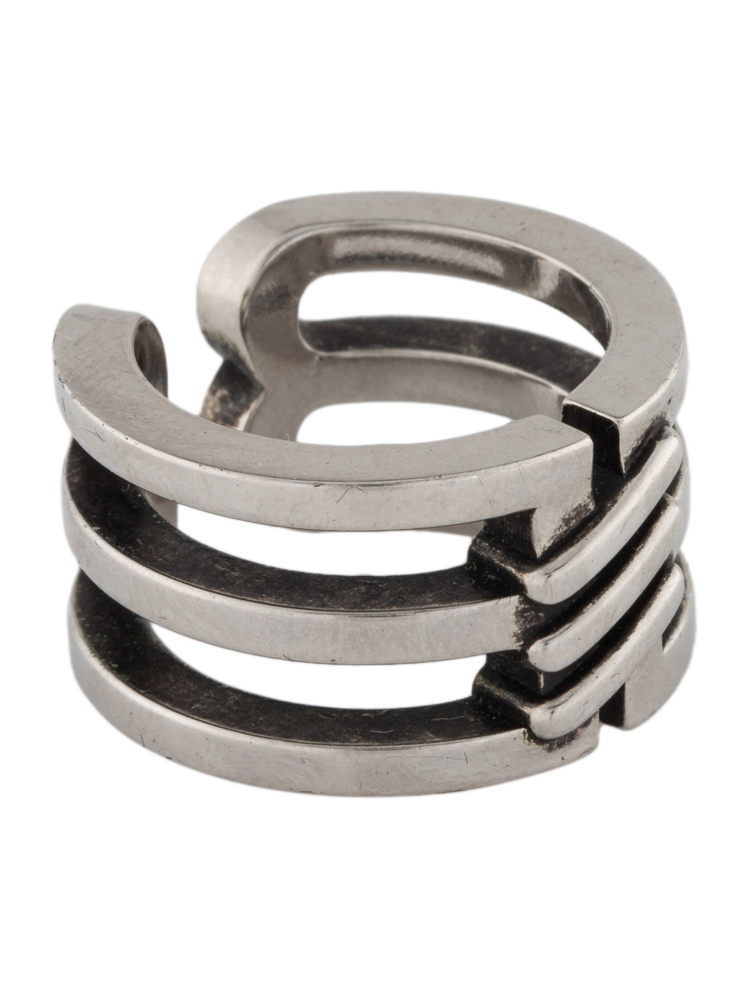Balenciaga BB Icon Open Ring - Silver-Tone Metal Band, Rings ...