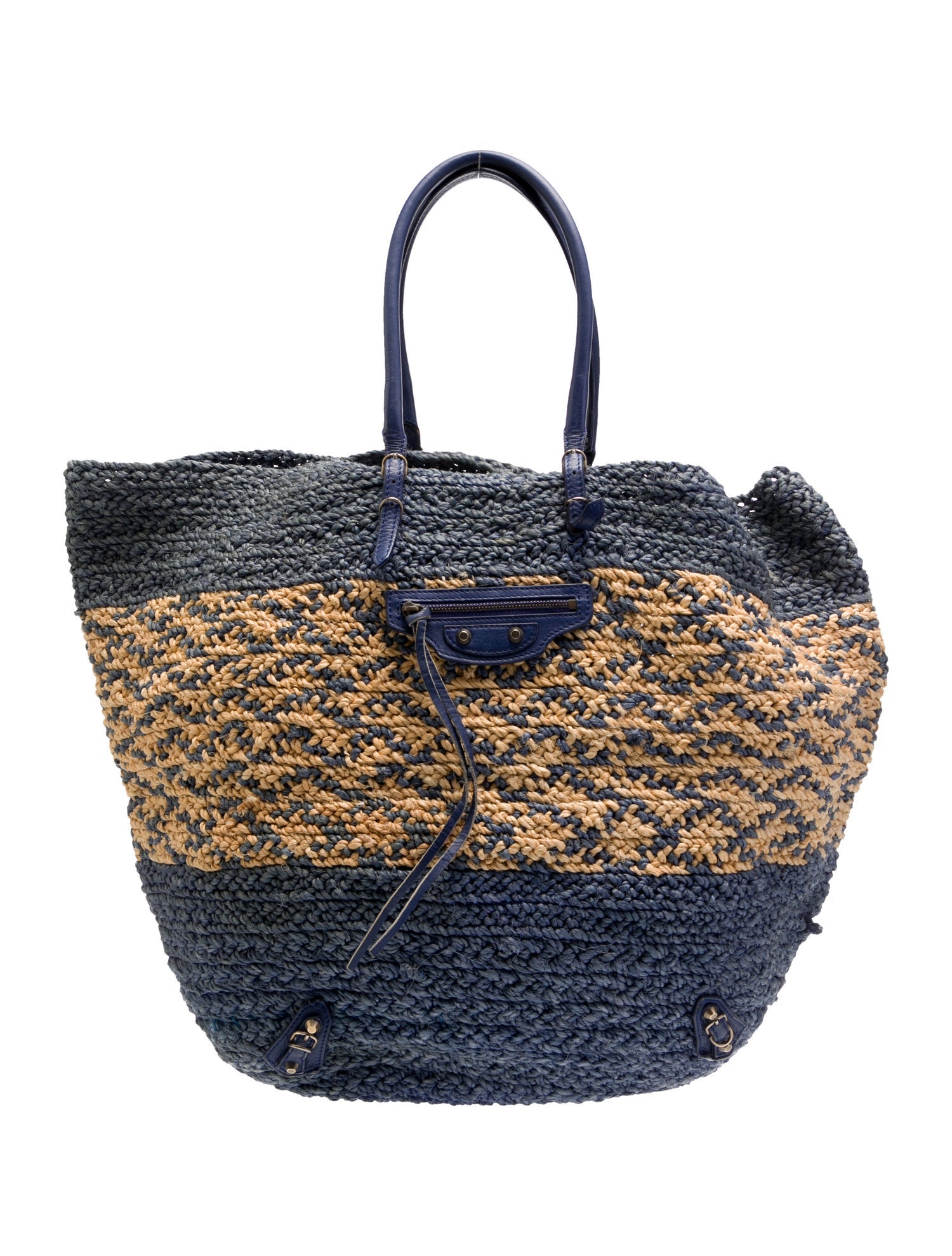 Balenciaga Raffia Panier - Blue Totes, Handbags - BAL318869 | The RealReal
