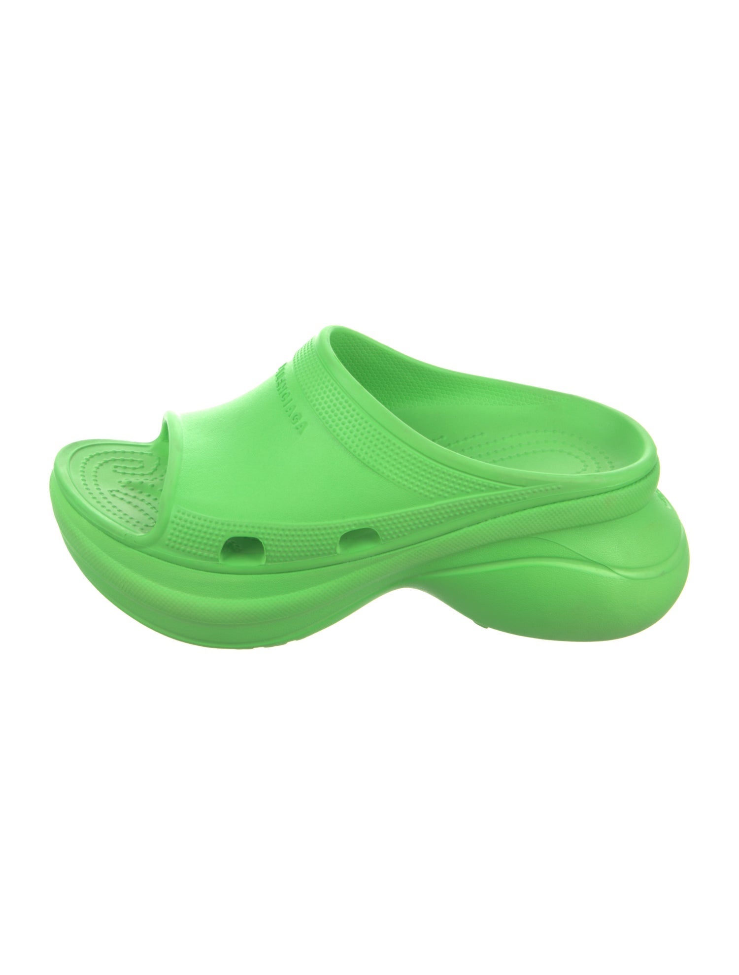 Balenciaga x Crocs Pool Slide Rubber Slides - Green Sandals, Shoes ...