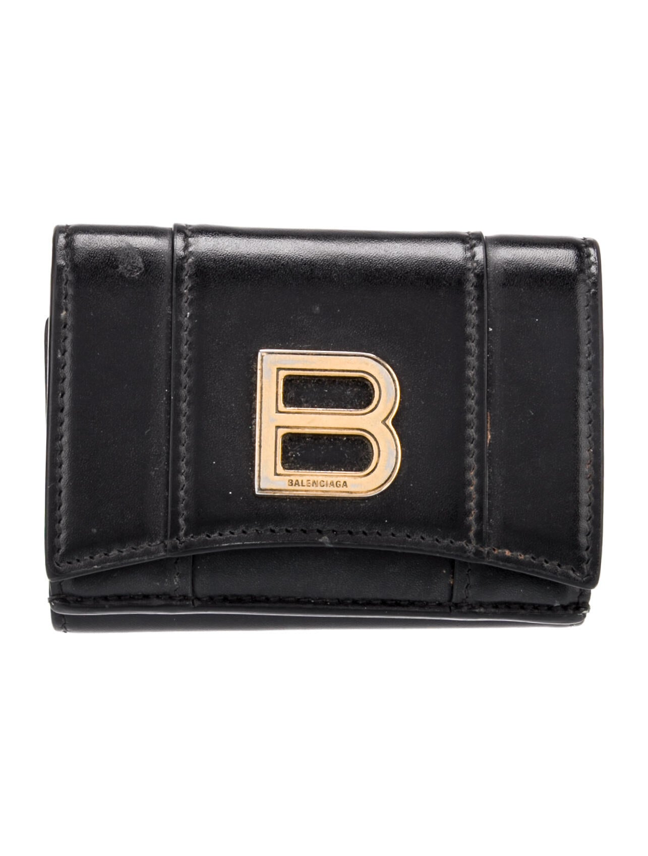 Balenciaga 2020 Mini Hourglass Compact Wallet - Black Wallets ...