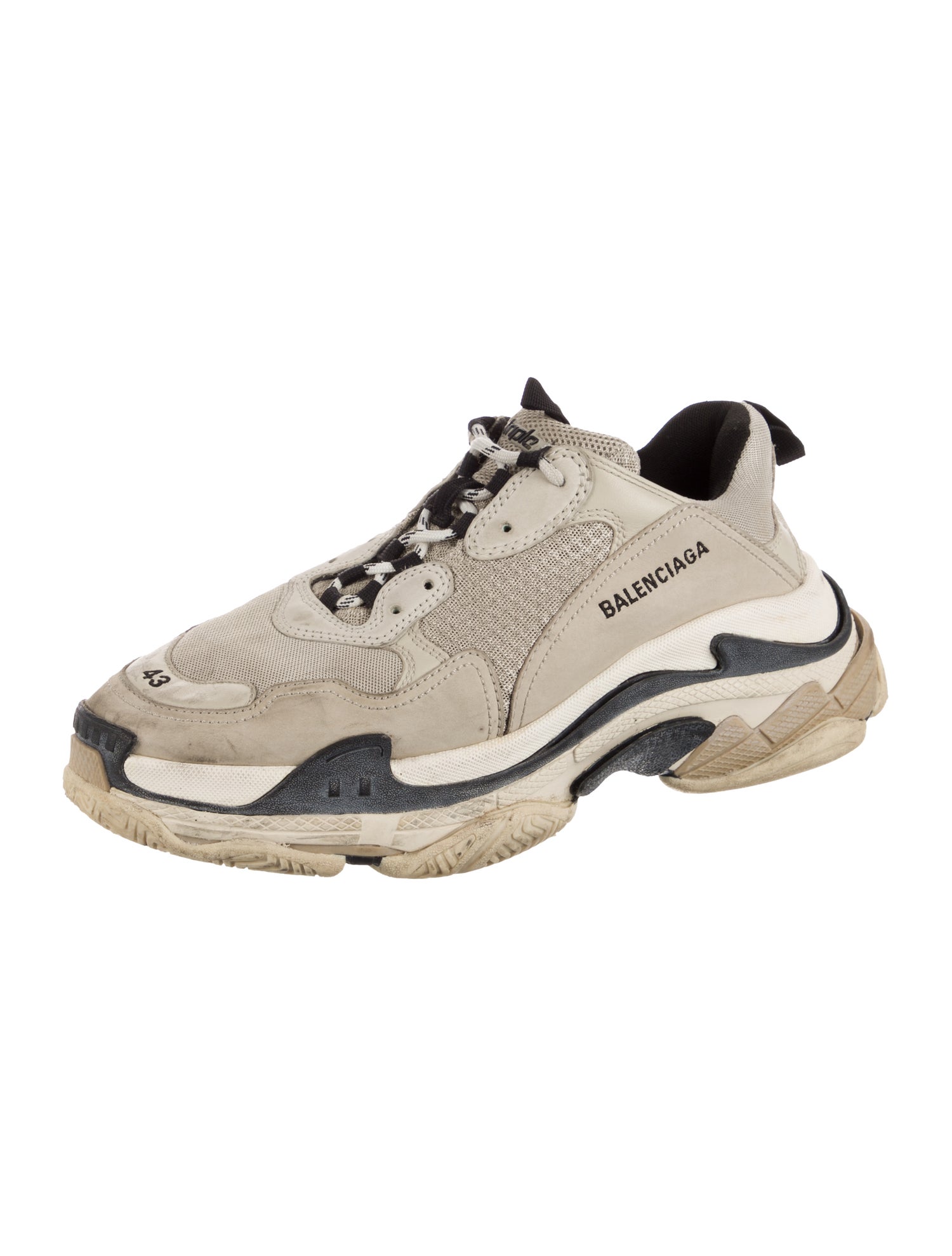 Balenciaga 3XL 'Worn Out' Athletic Sneakers - Grey Sneakers, Shoes ...