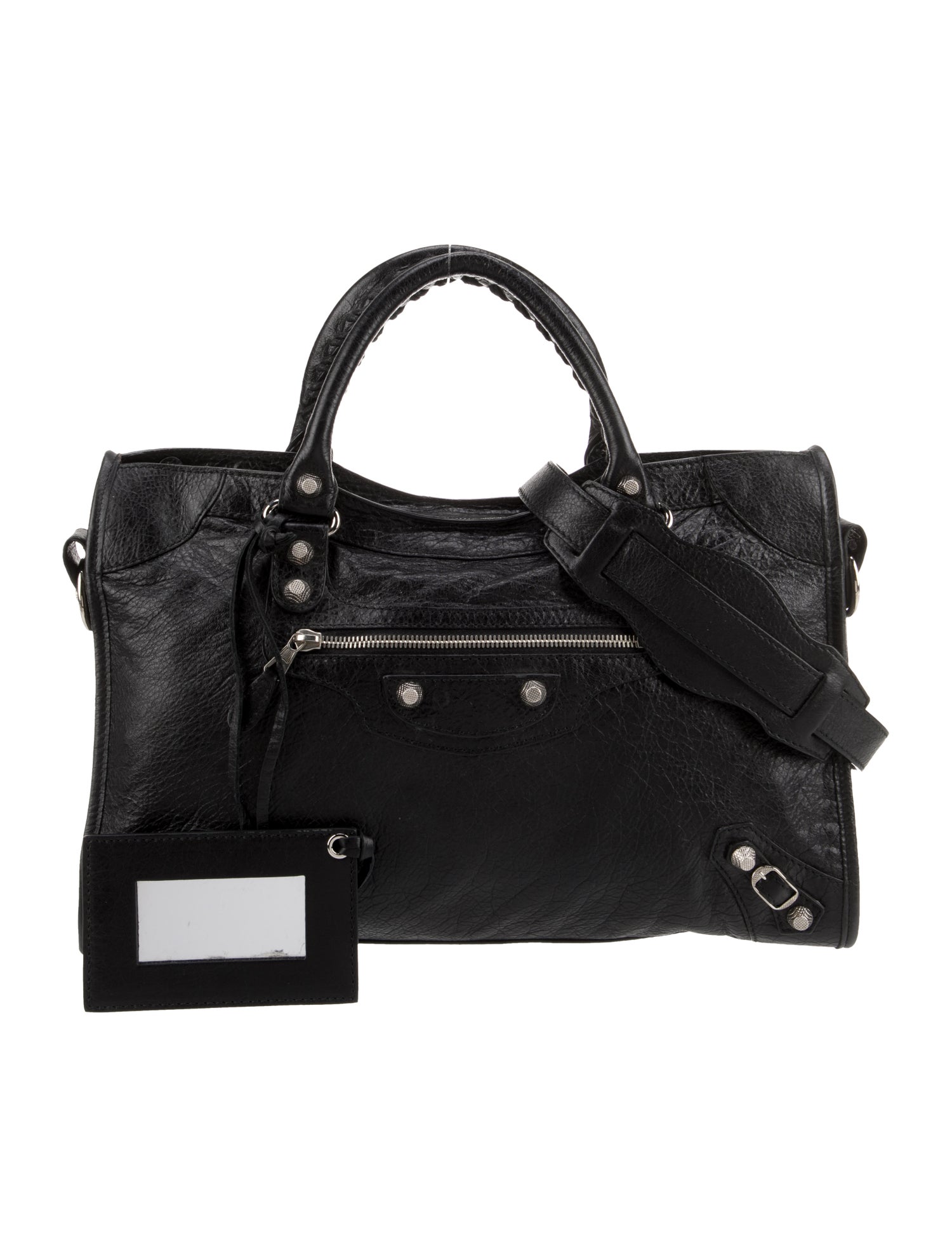 Balenciaga Leather Motocross City Giant - Black Handle Bags, Handbags ...