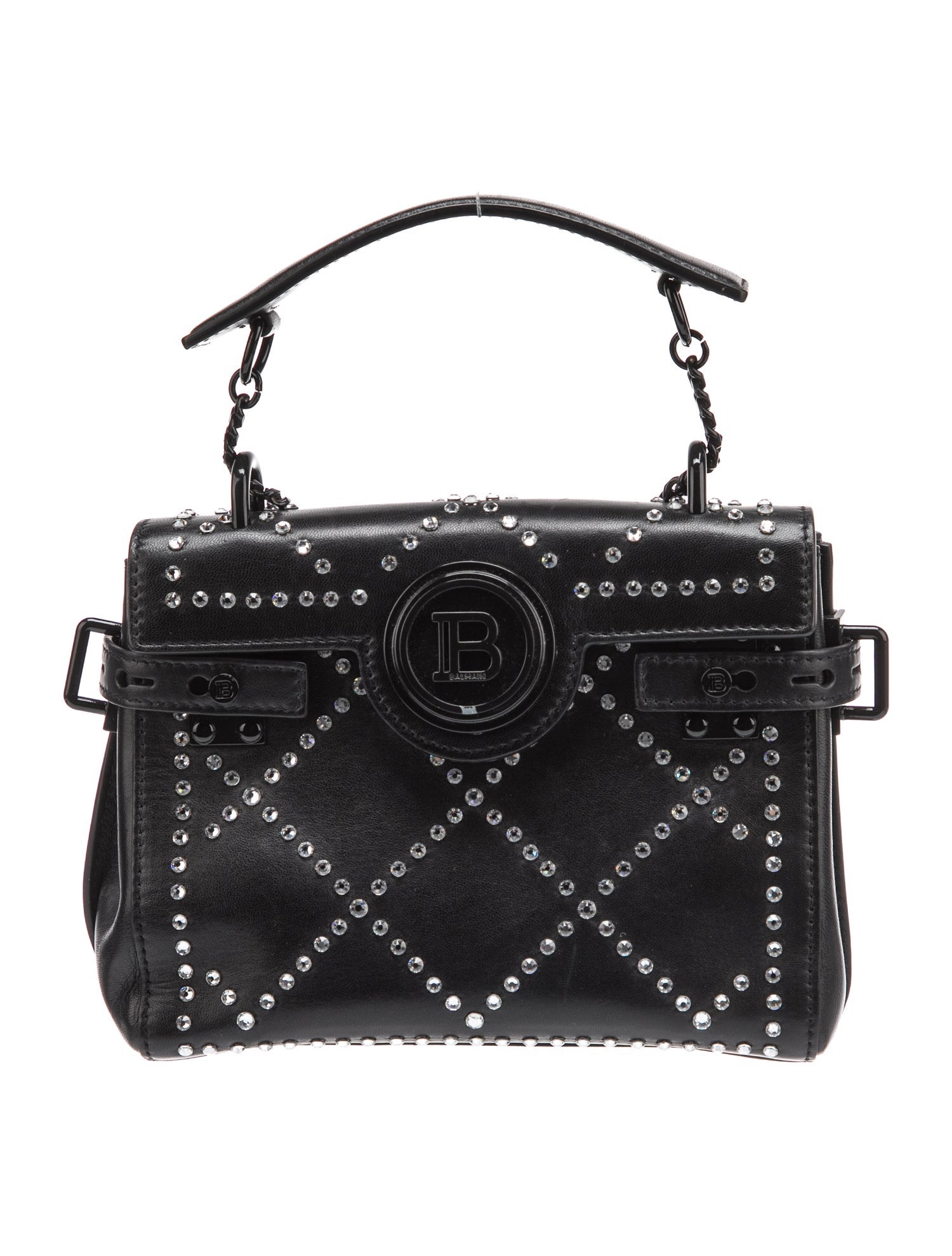 Balmain Leather Shoulder Bag - Black Backpacks, Handbags - BAM100059 ...