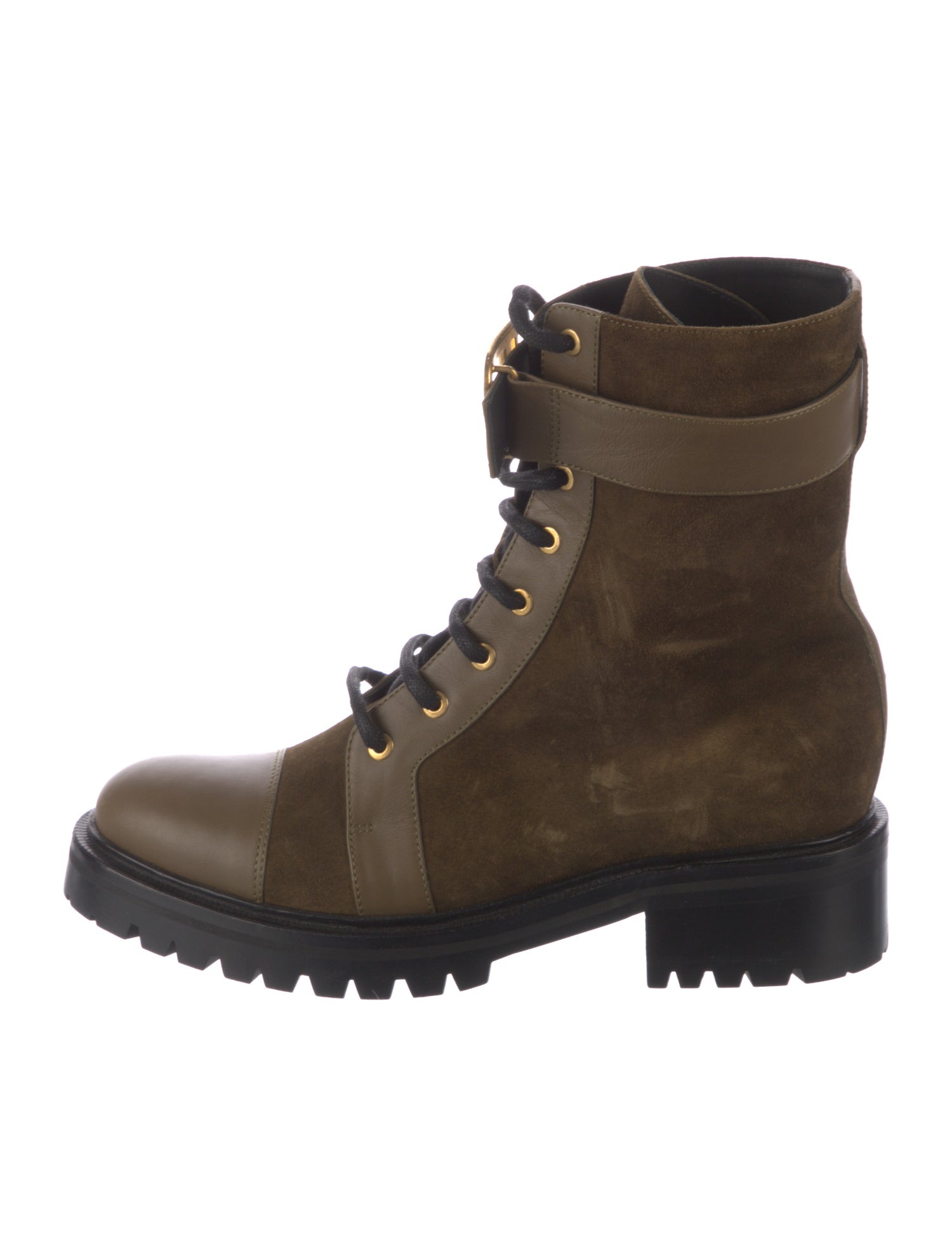 Balmain Suede Combat Boots - Brown Boots, Shoes - BAM101112 | The RealReal