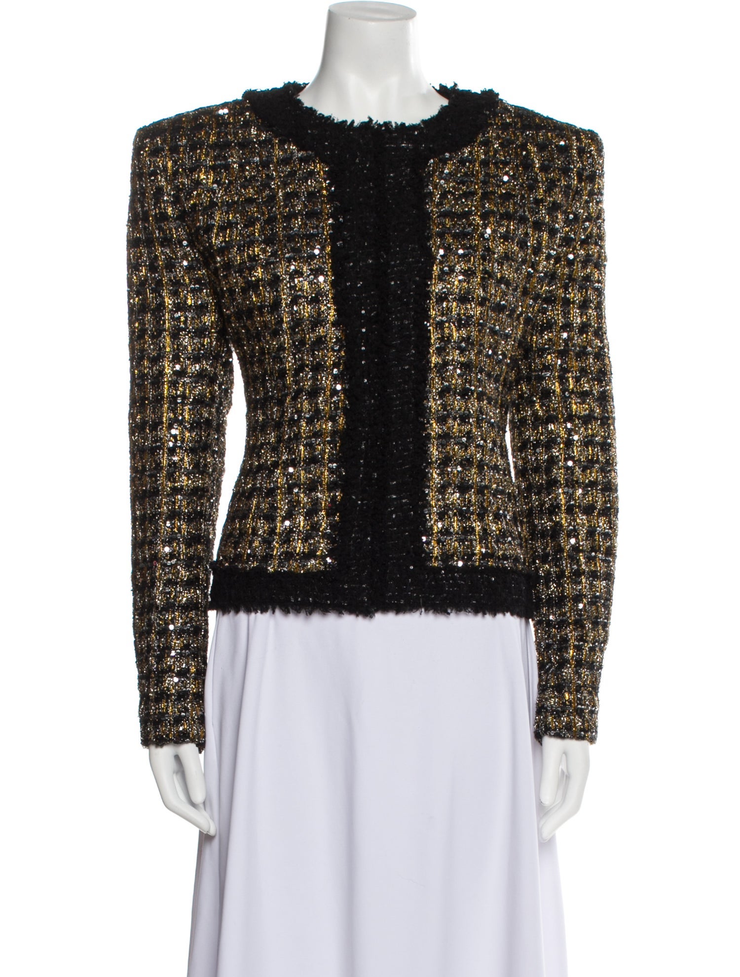 Balmain Tweed Pattern Evening Jacket - Black Jackets, Clothing ...