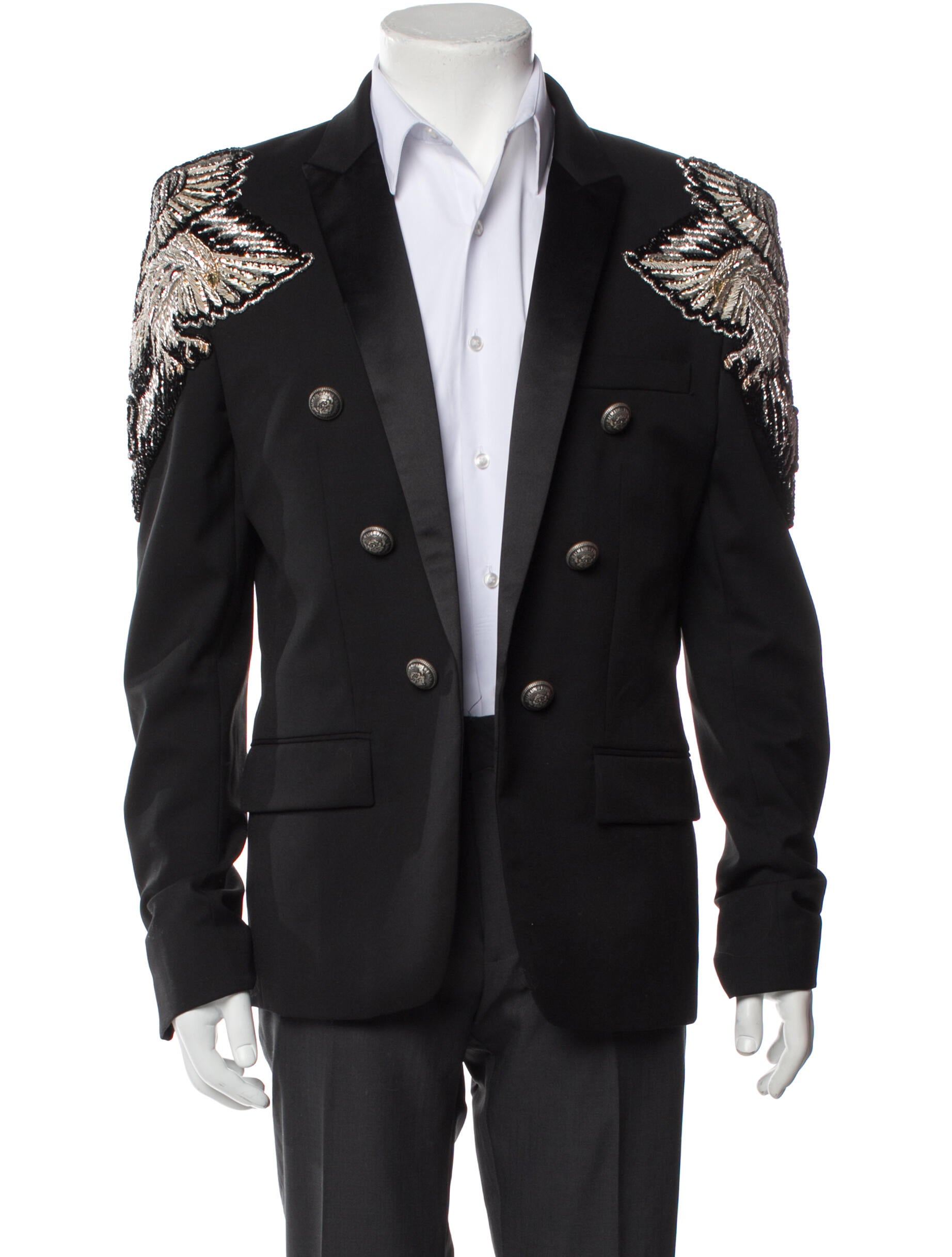 Balmain Wool Moto Jacket - Black Outerwear, Clothing - BAM102819 | The ...