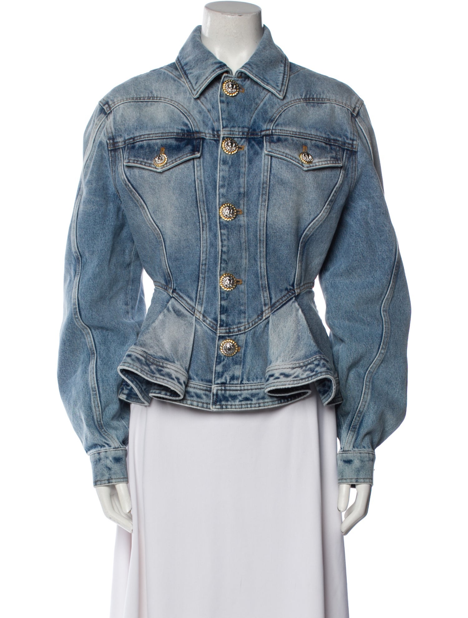 Balmain Denim Jacket w/ Tags - Blue Jackets, Clothing - BAM103558 | The ...