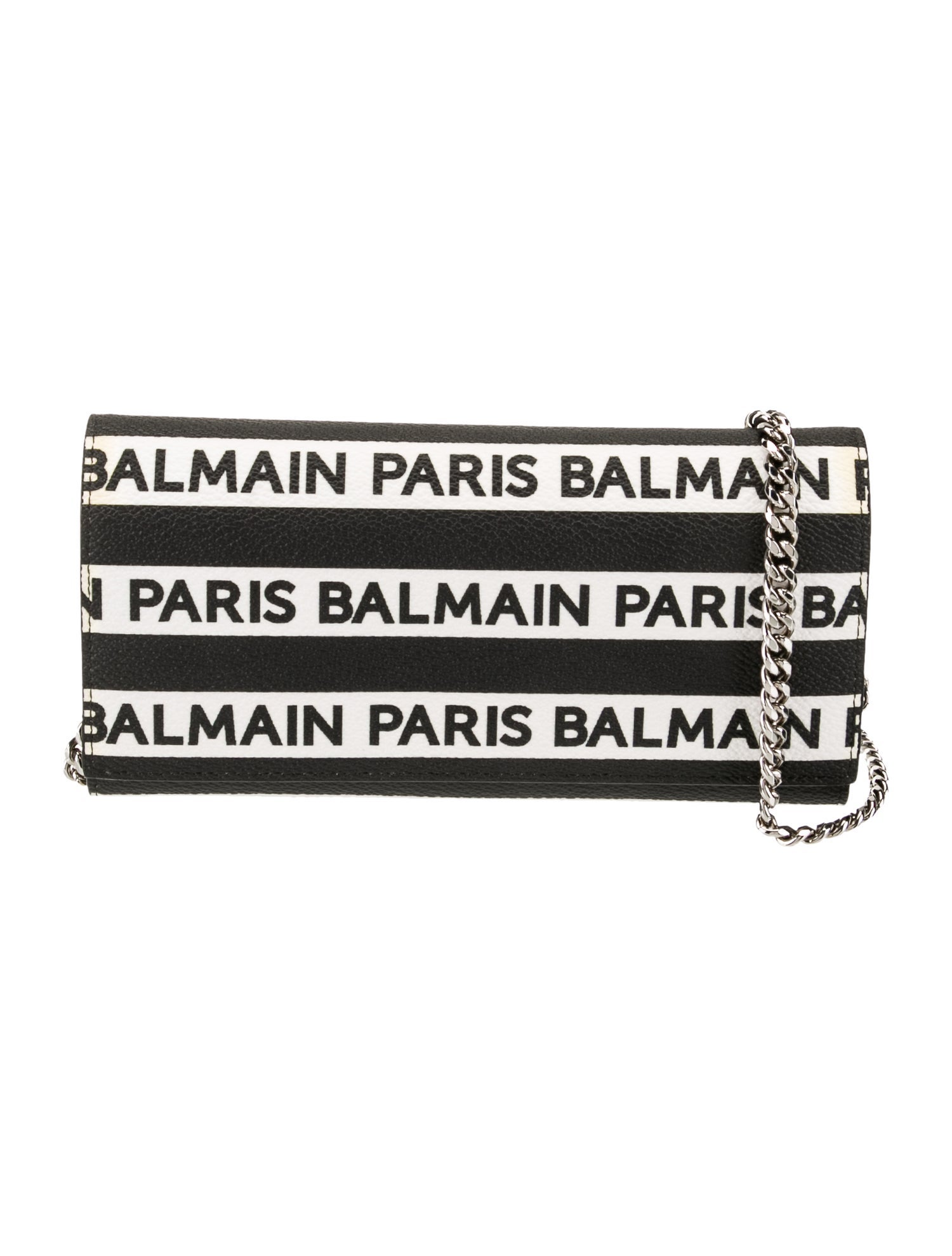 Balmain Leather Clutch - Black Crossbody Bags, Handbags - BAM103743 ...