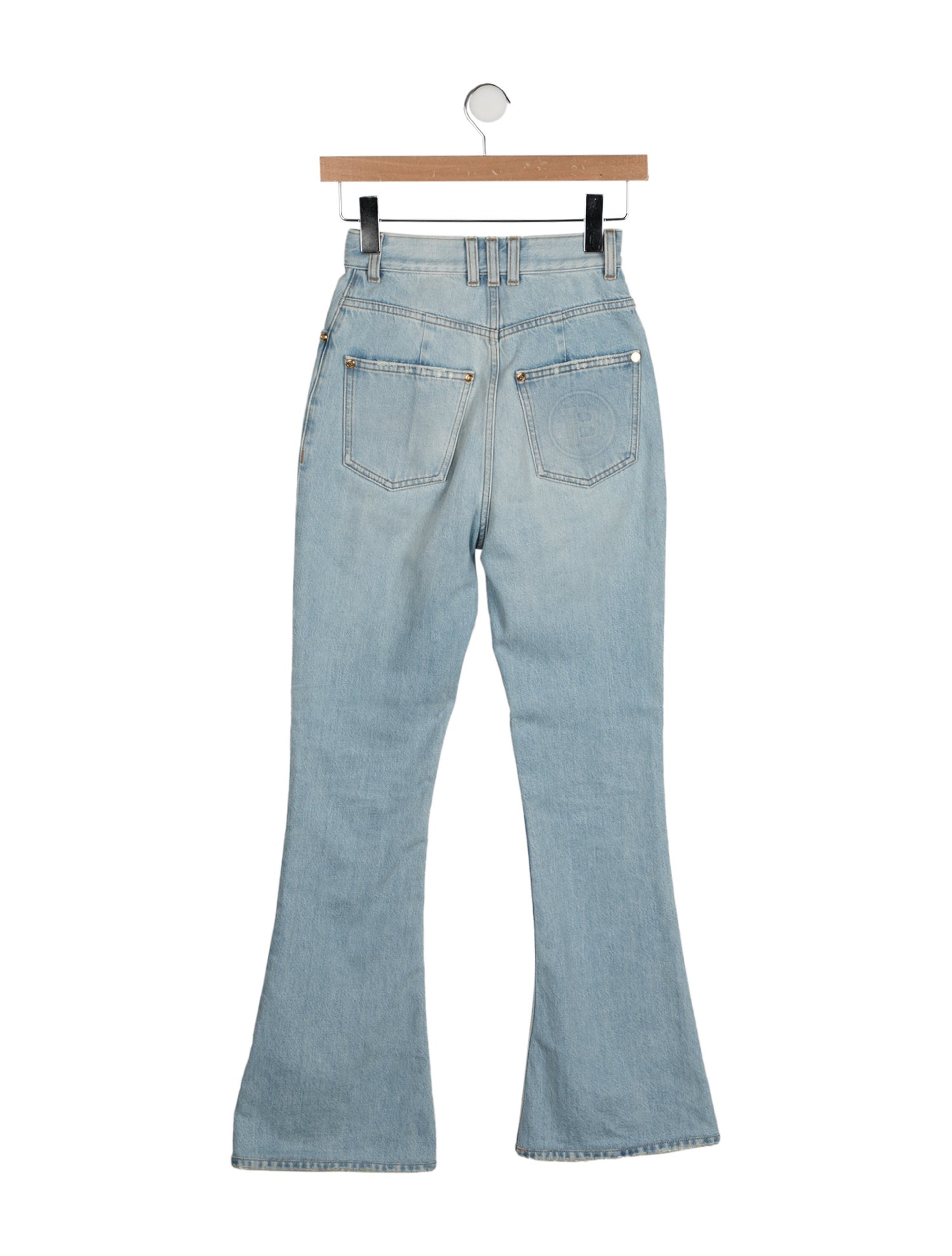 Balmain High-Rise Wide Leg Jeans - 11.25" Rise, Blue Jeans, Clothing ...