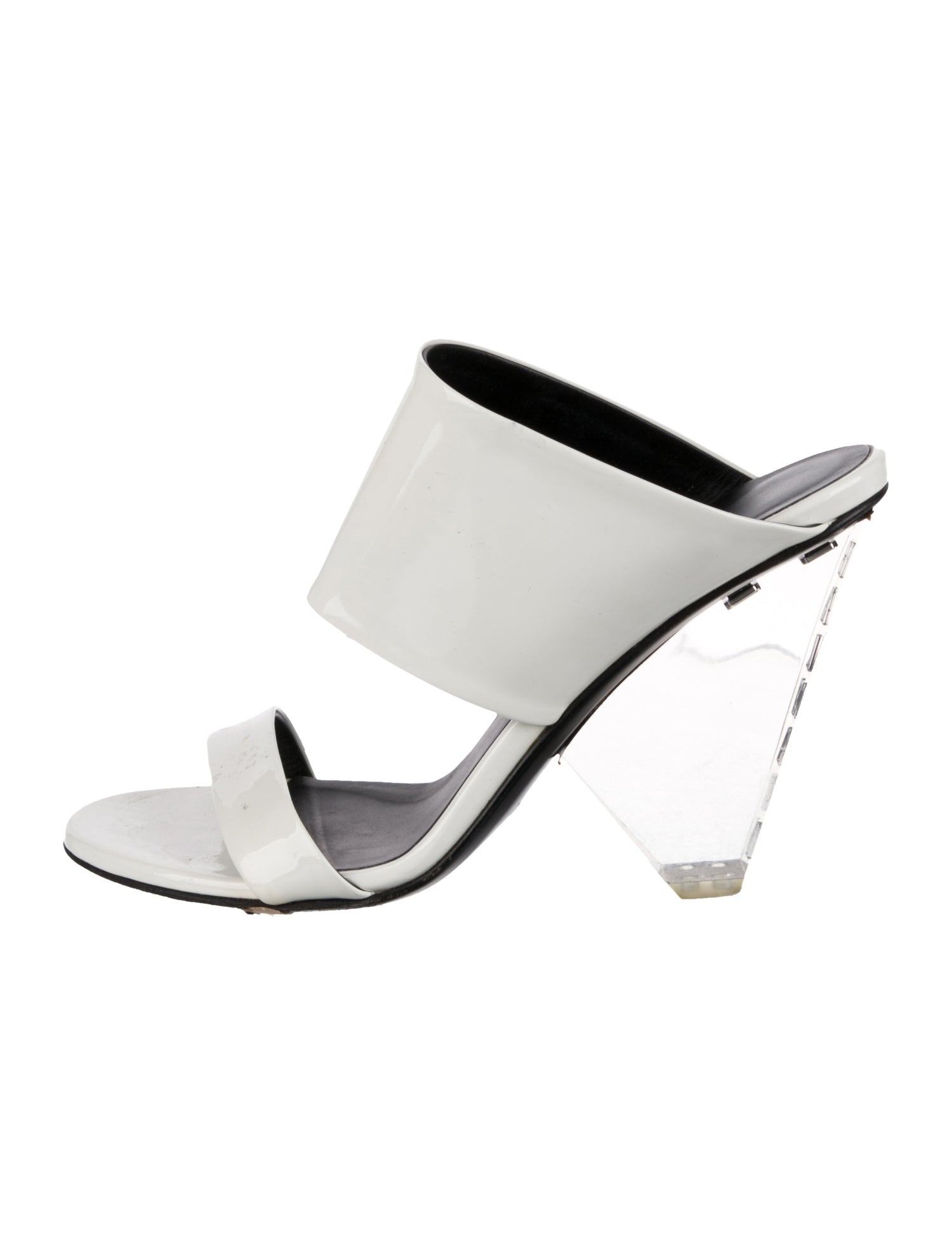 Balmain Patent Leather Slides - White Sandals, Shoes - BAM104050 | The ...