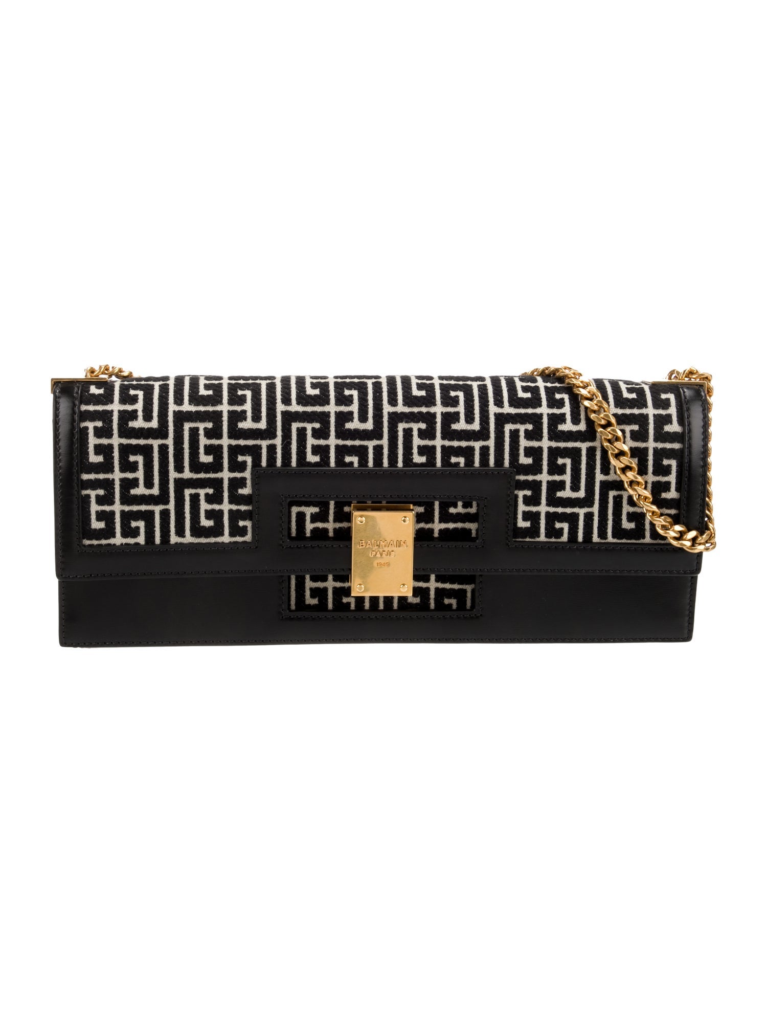 Balmain Monogram Shoulder Bag w/ Tags - Black Shoulder Bags, Handbags ...