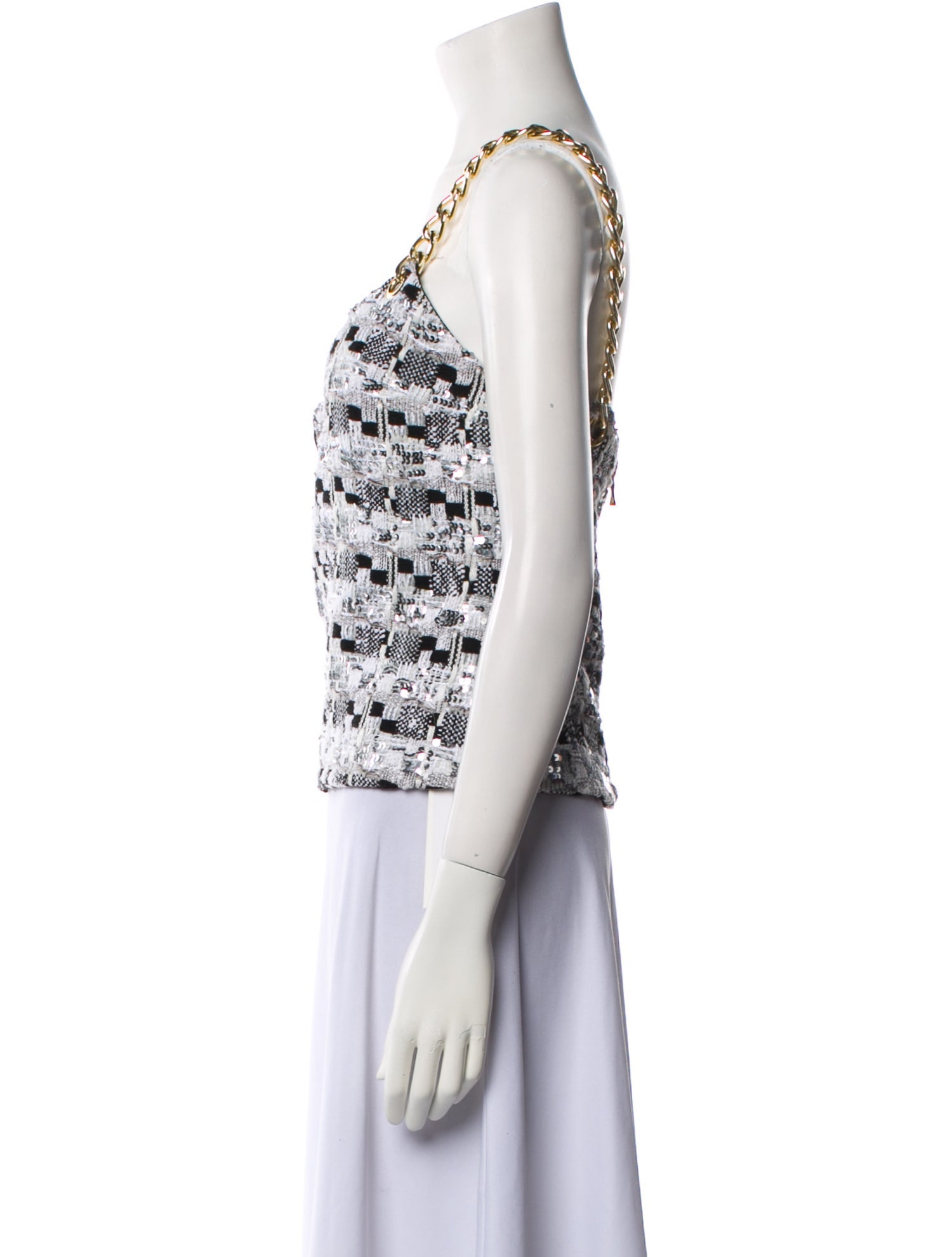 Paco Rabanne Lace Pattern Bateau Neckline Blouse - Silver Tops ...