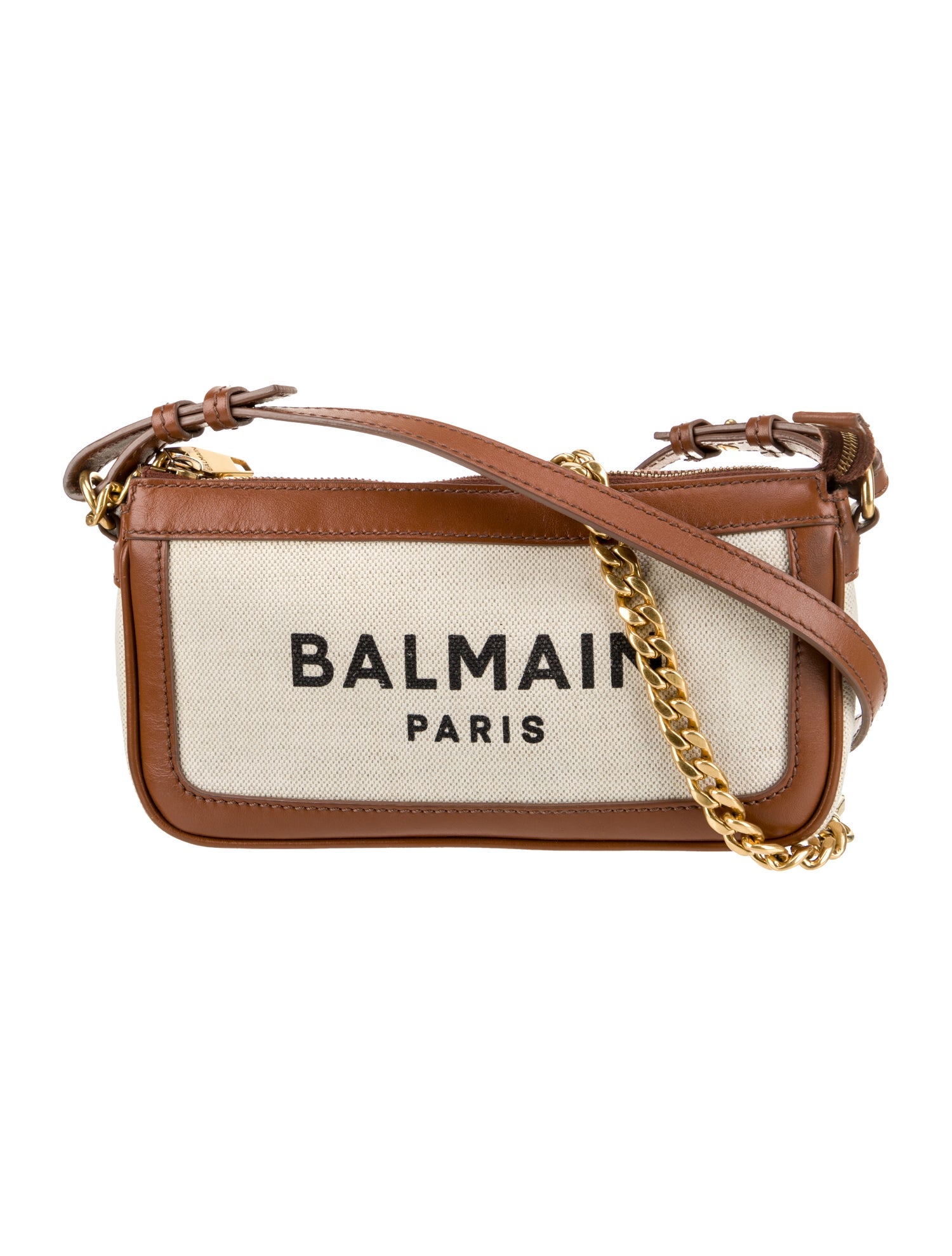 Balmain Canvas Crossbody Bag - Brown Crossbody Bags, Handbags ...