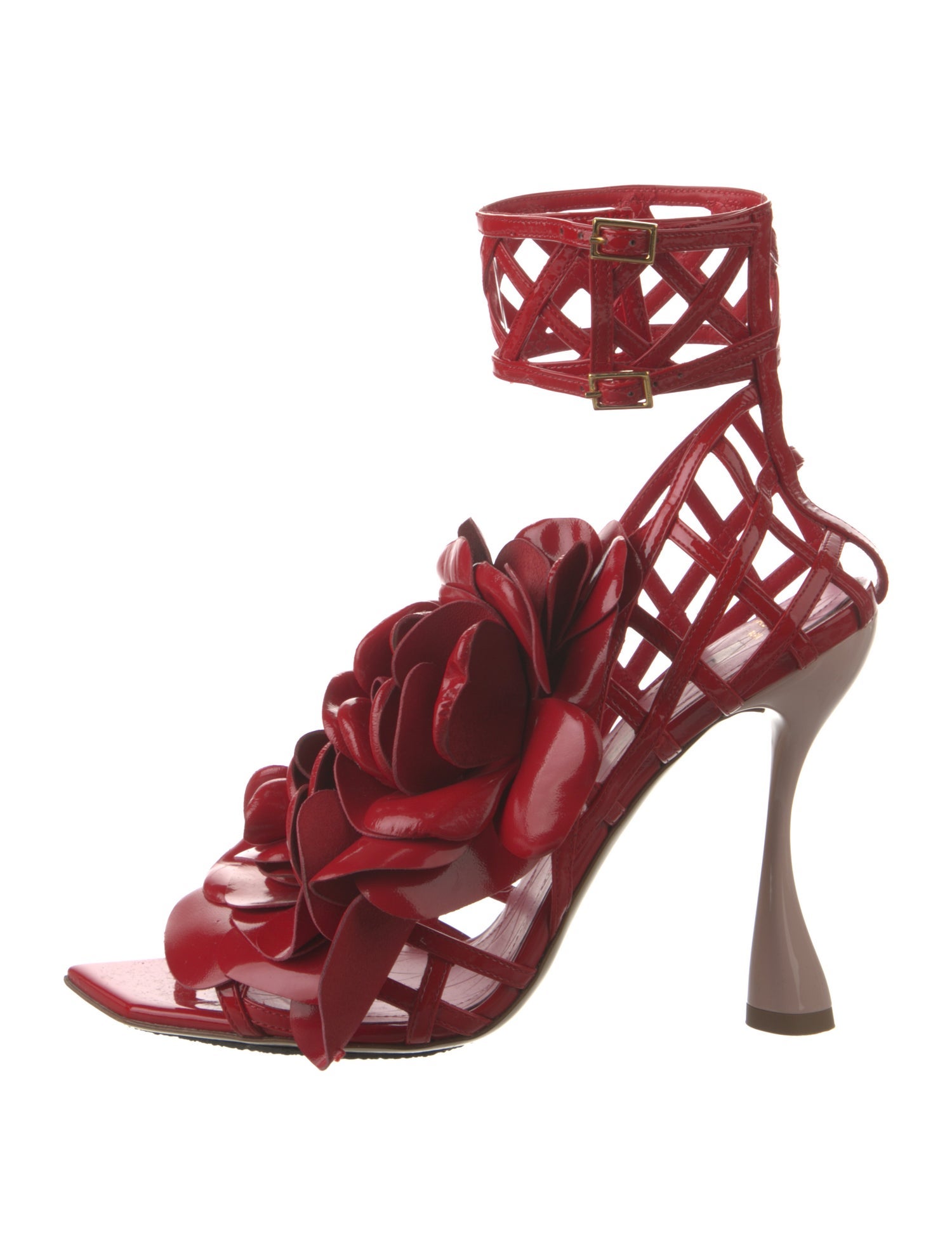 Stuart Weitzman Suede Floral Print T-Strap Sandals - Neutrals Sandals ...