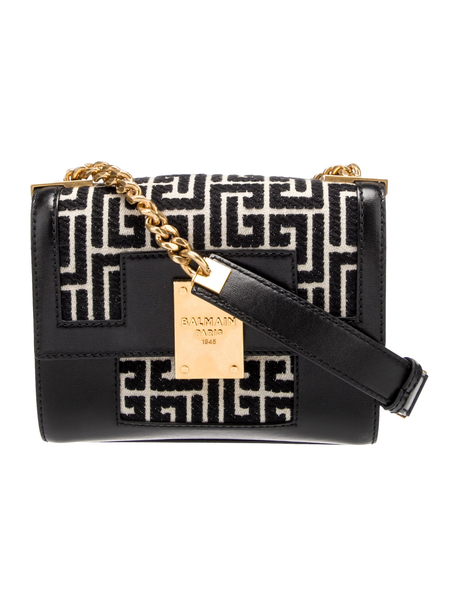 Balmain Canvas Shoulder Bag - Black Shoulder Bags, Handbags - BAM109199 ...