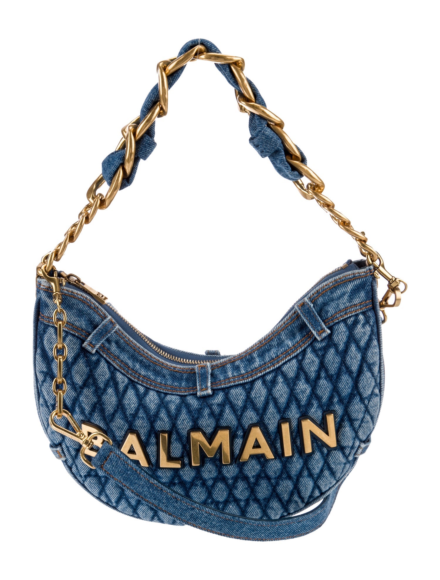 Balmain Denim Top Handle Bag - Blue Handle Bags, Handbags - BAM109980 ...