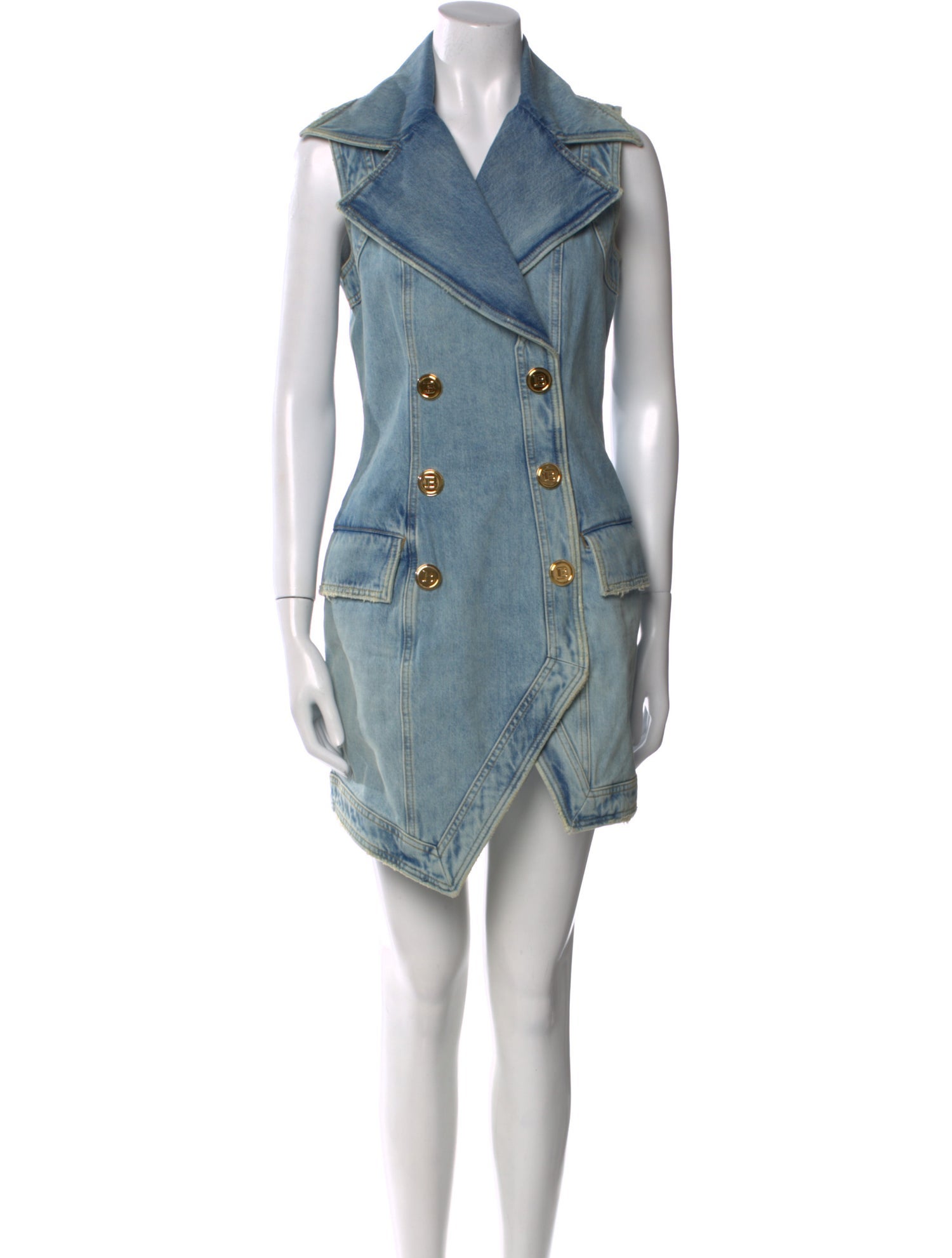 Balmain Mini Dress - Blue Dresses, Clothing - BAM113149 | The RealReal