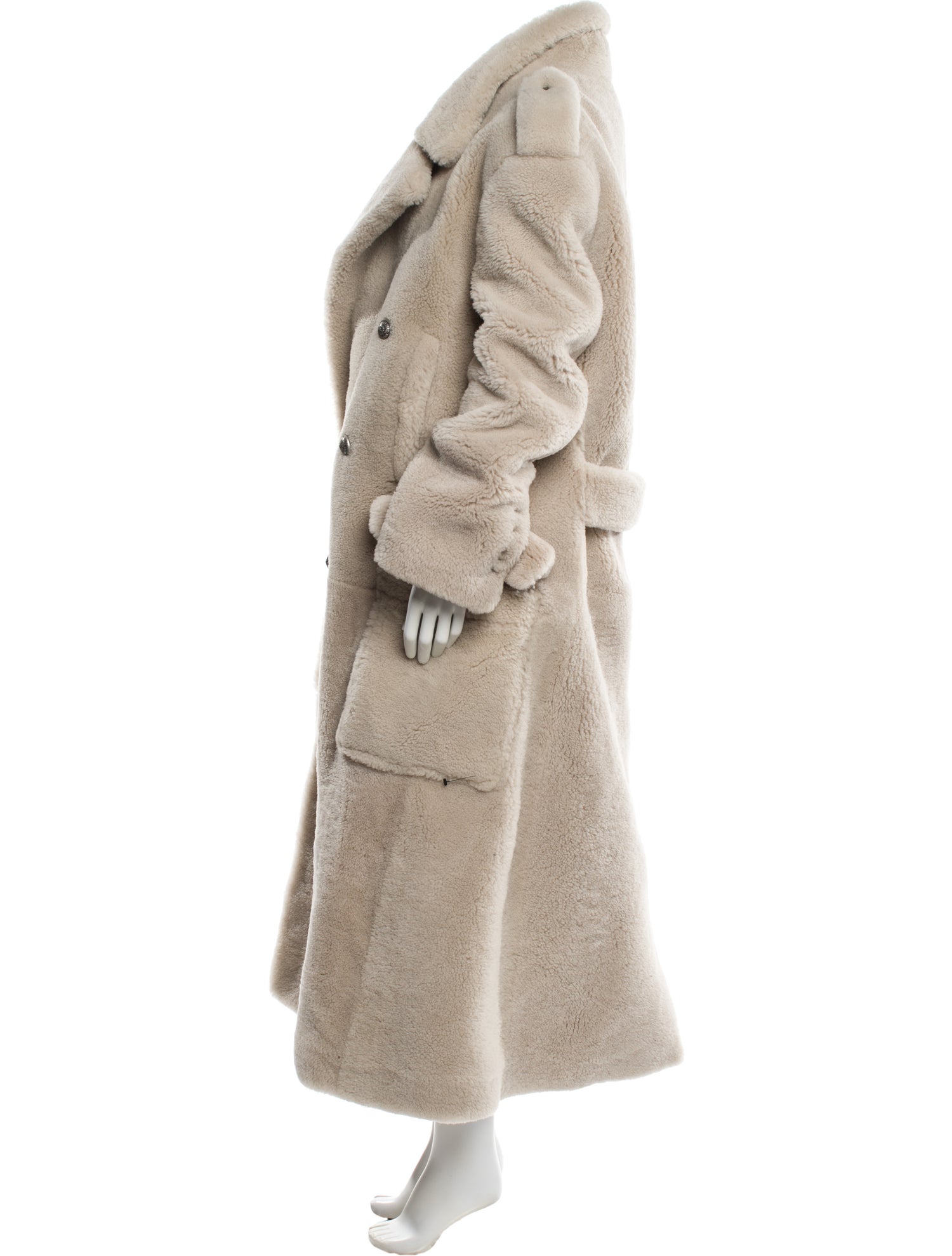 Balmain Lamb Fur Fur Coat - Neutrals Coats, Clothing - BAM120593 | The ...