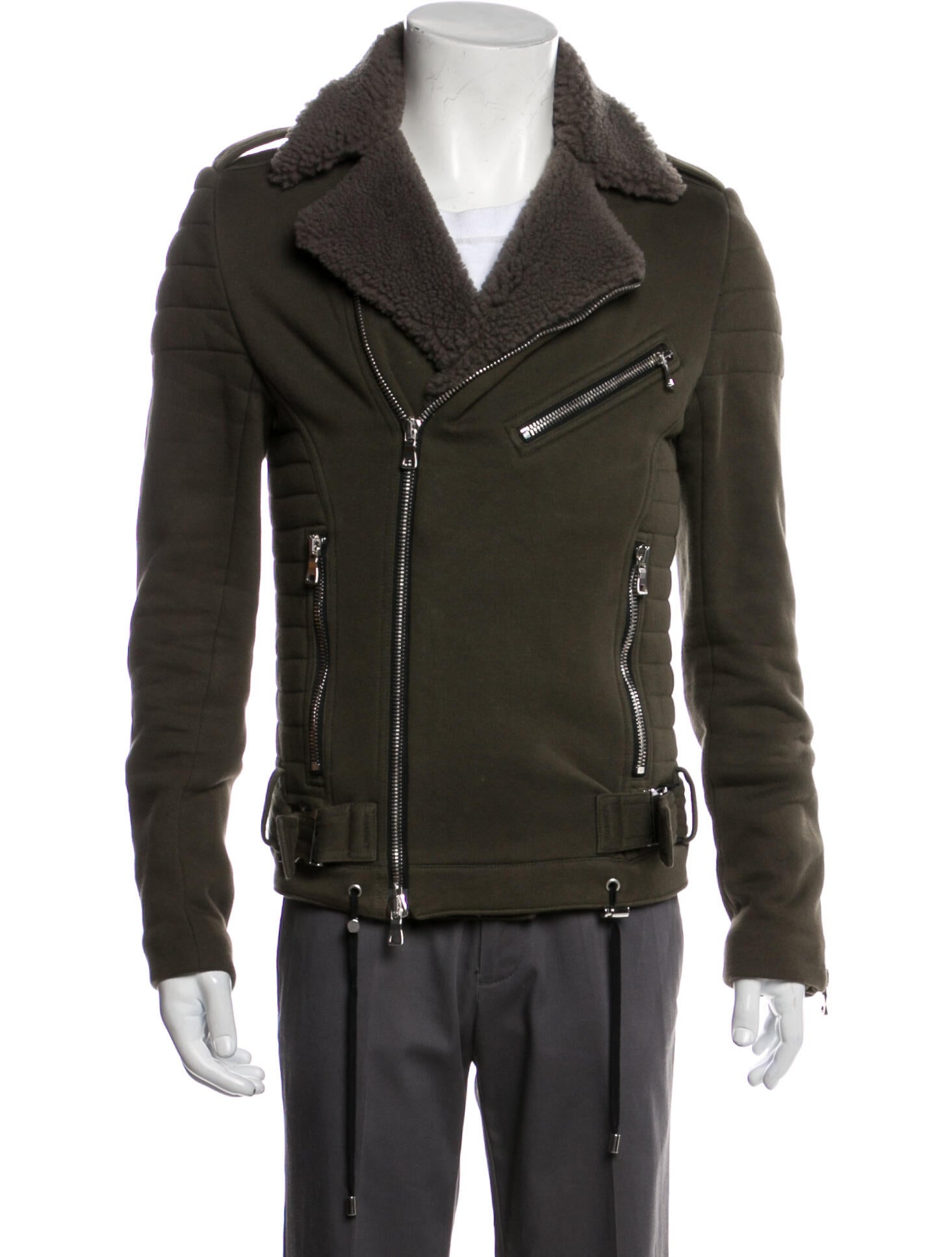 Balmain Moto Jacket - Green Outerwear, Clothing - BAM65168 | The RealReal