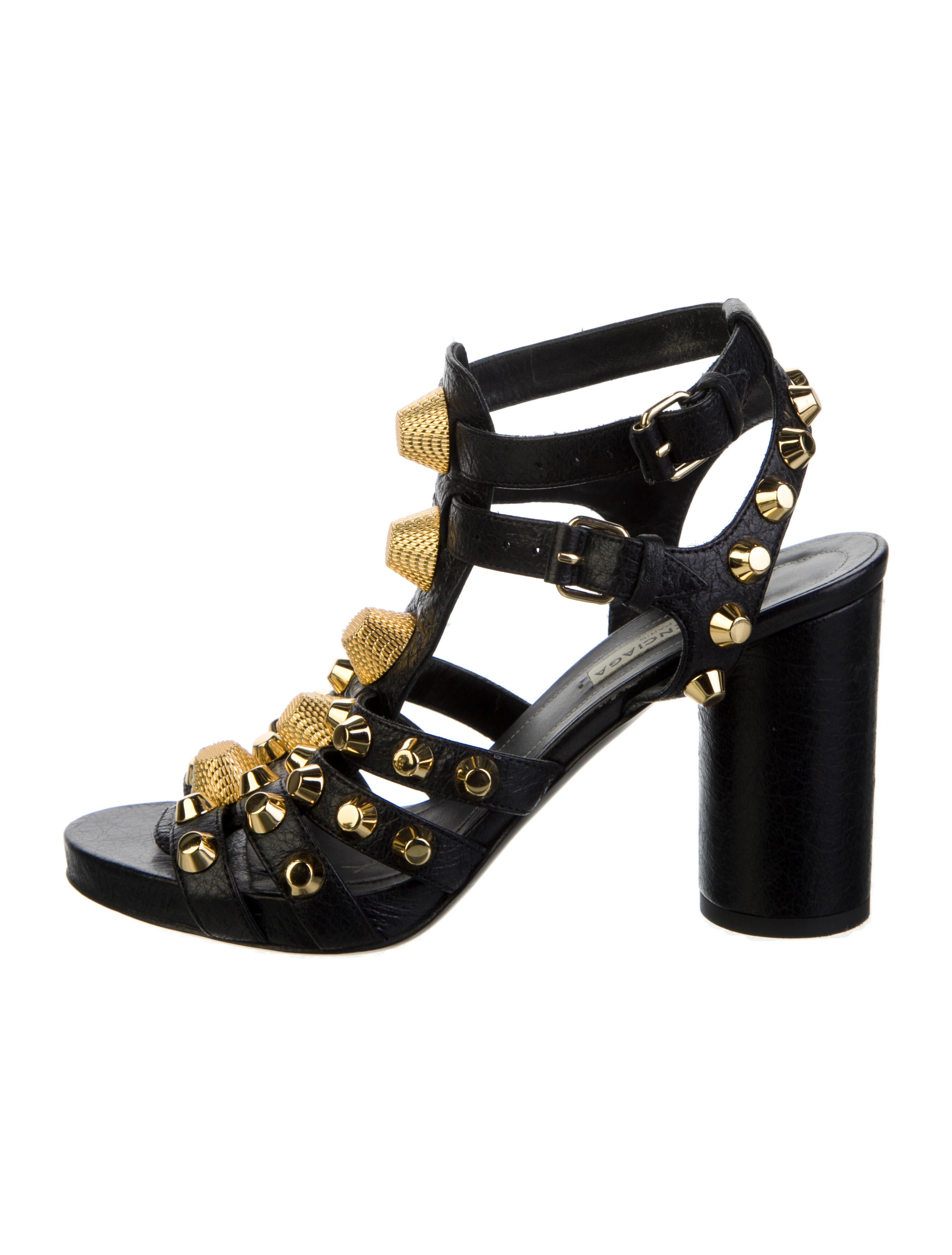 Balmain Leather Studded Accents Sandals - Black Sandals, Shoes ...