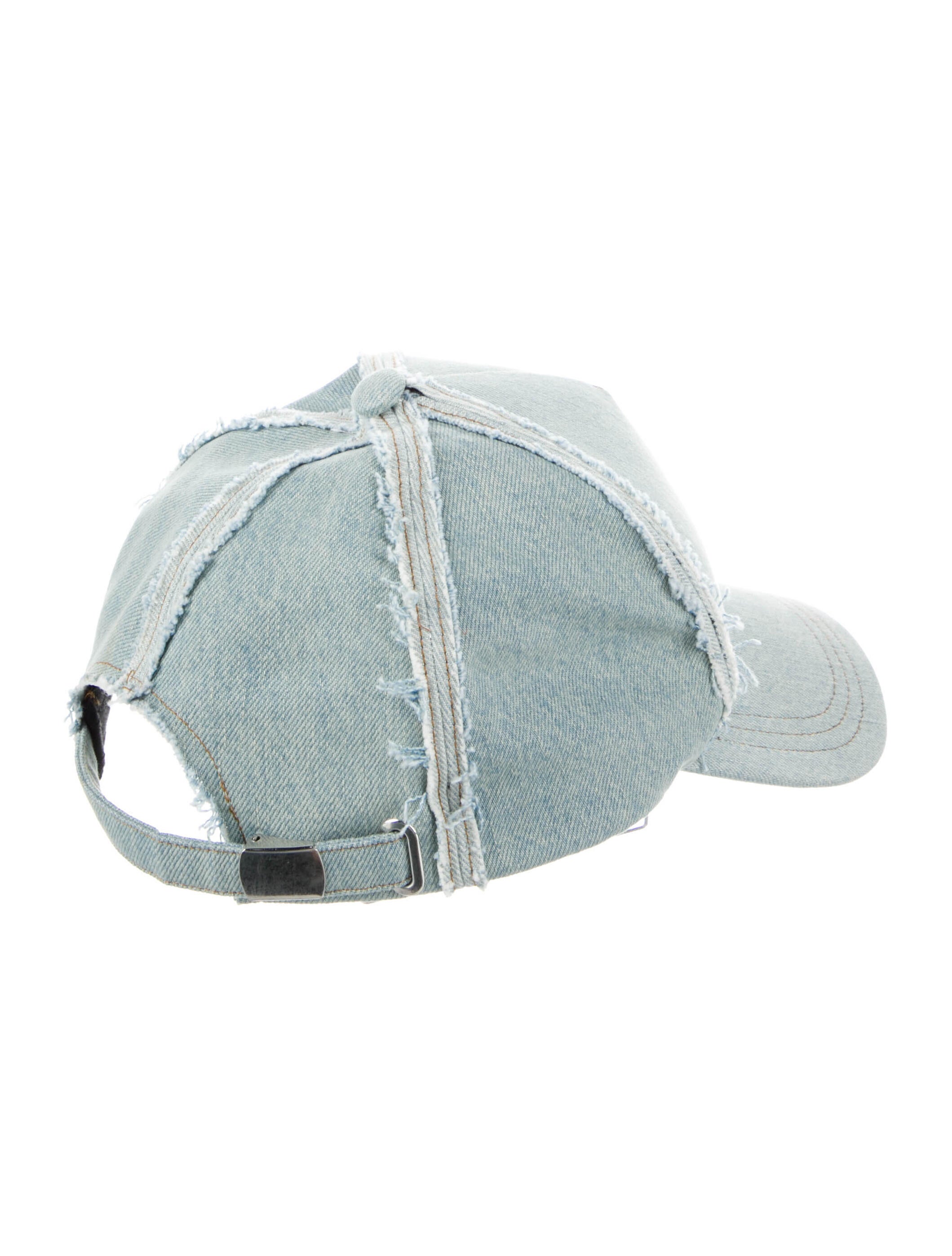 Balmain Distressed Denim Baseball Cap - Blue Hats, Accessories ...