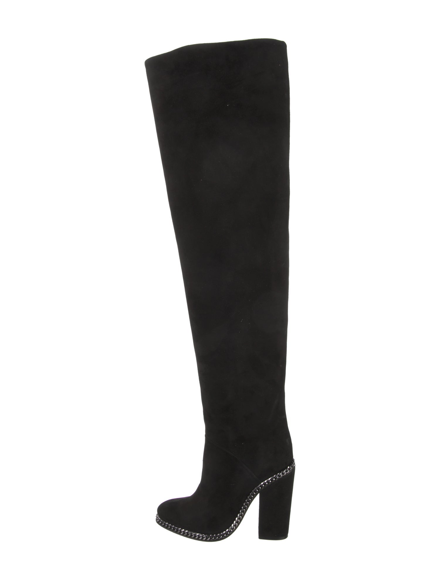 Balmain Suede Chain-Link Accents Boots - Black Boots, Shoes - BAM78477 ...