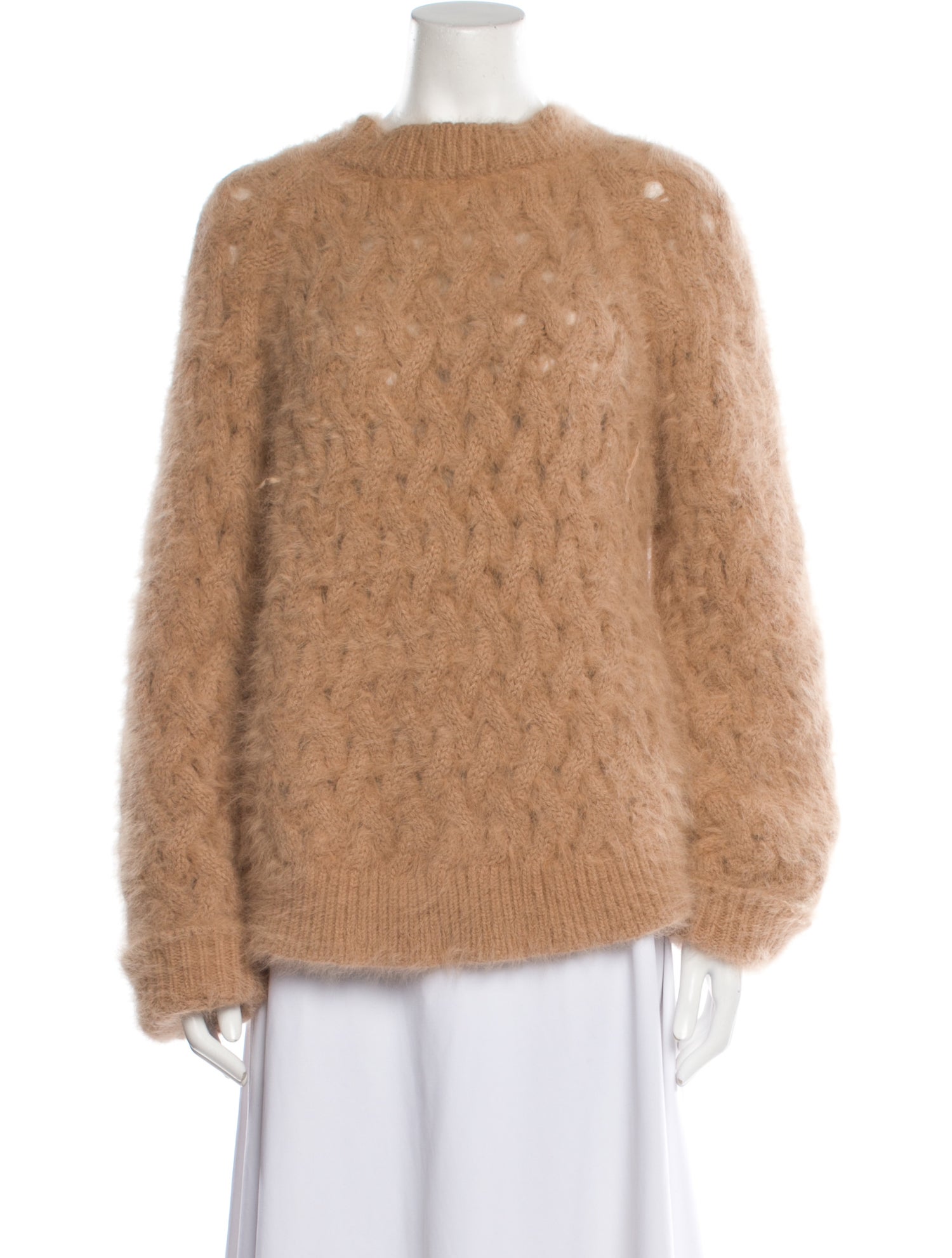 Balmain Angora Mock Neck Sweater - Neutrals Knitwear, Clothing ...