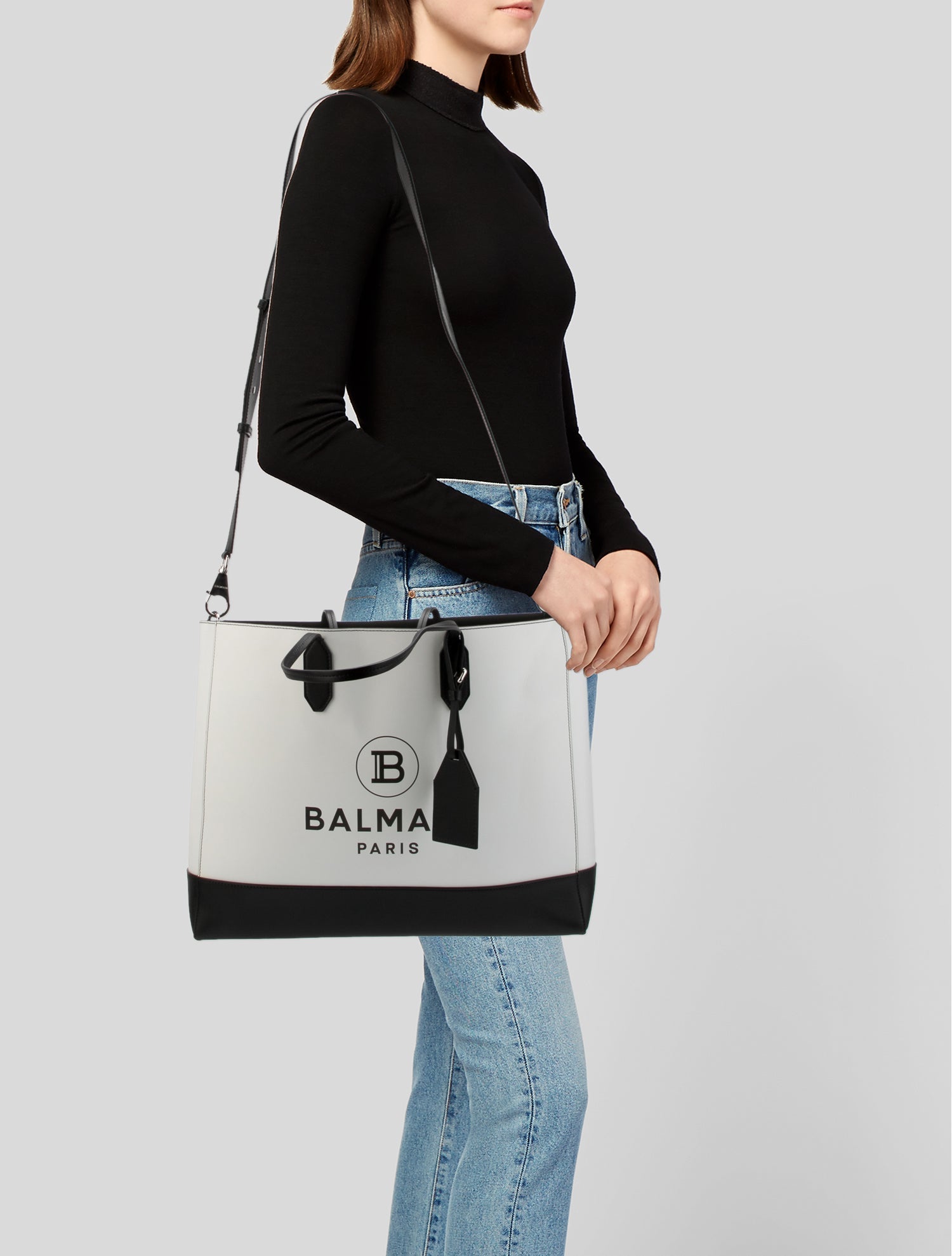 Balmain Leather Logo Tote Bag - White Totes, Handbags - BAM83026 | The ...