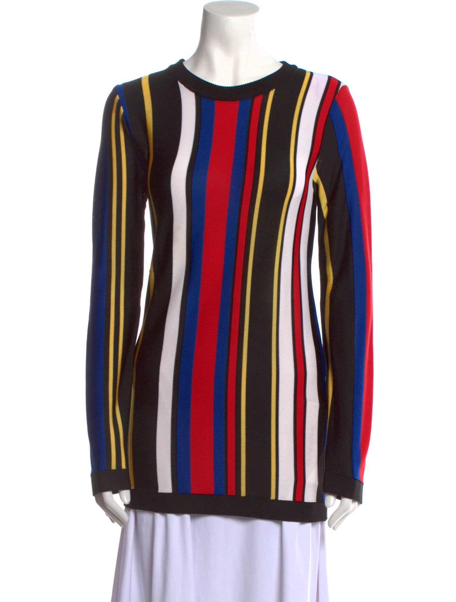 Balmain Striped Scoop Neck Sweater - Red Knitwear, Clothing - BAM83576 ...