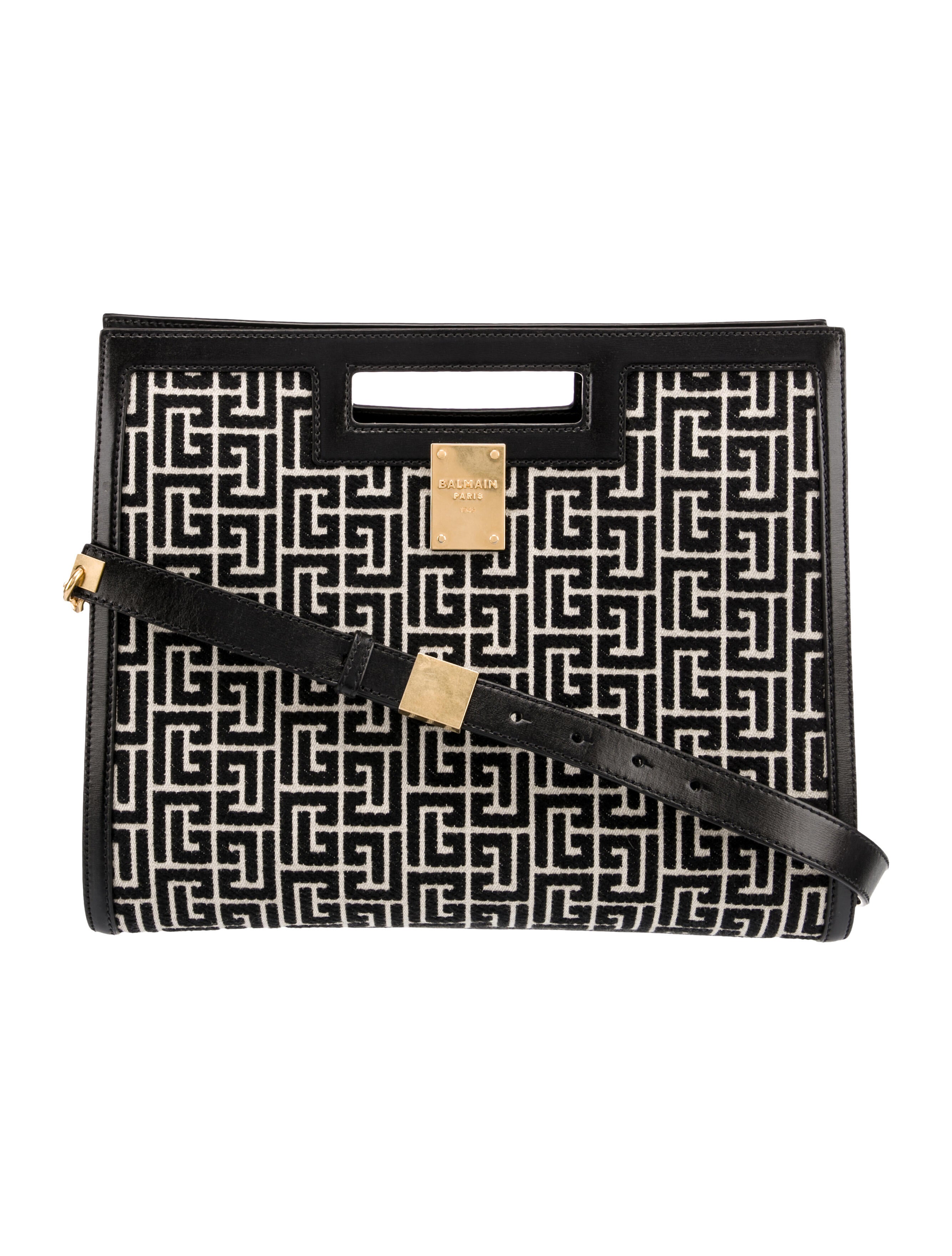 Balmain 1945 Monogram Jacquard Tote Bag - Black Totes, Handbags ...