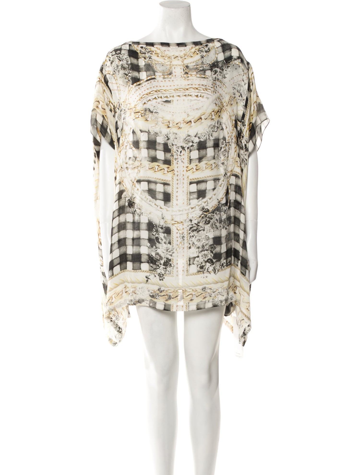 Balmain Silk Printed Tunic - Neutrals Tops, Clothing - BAM85653 | The ...